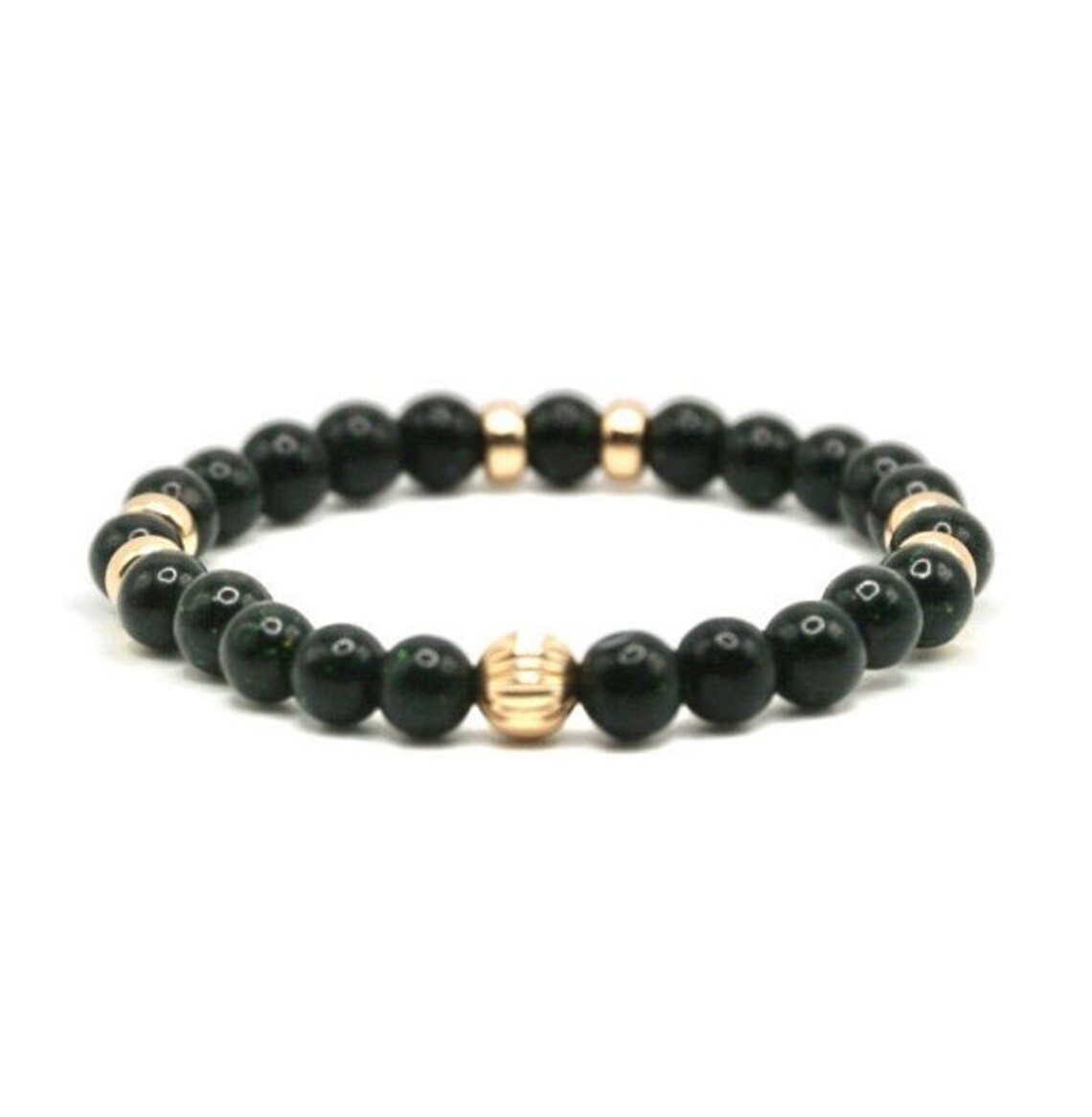 Dark Green Goldstone & 14K Solid Gold | Healing Gemstone Energy Crystal ...