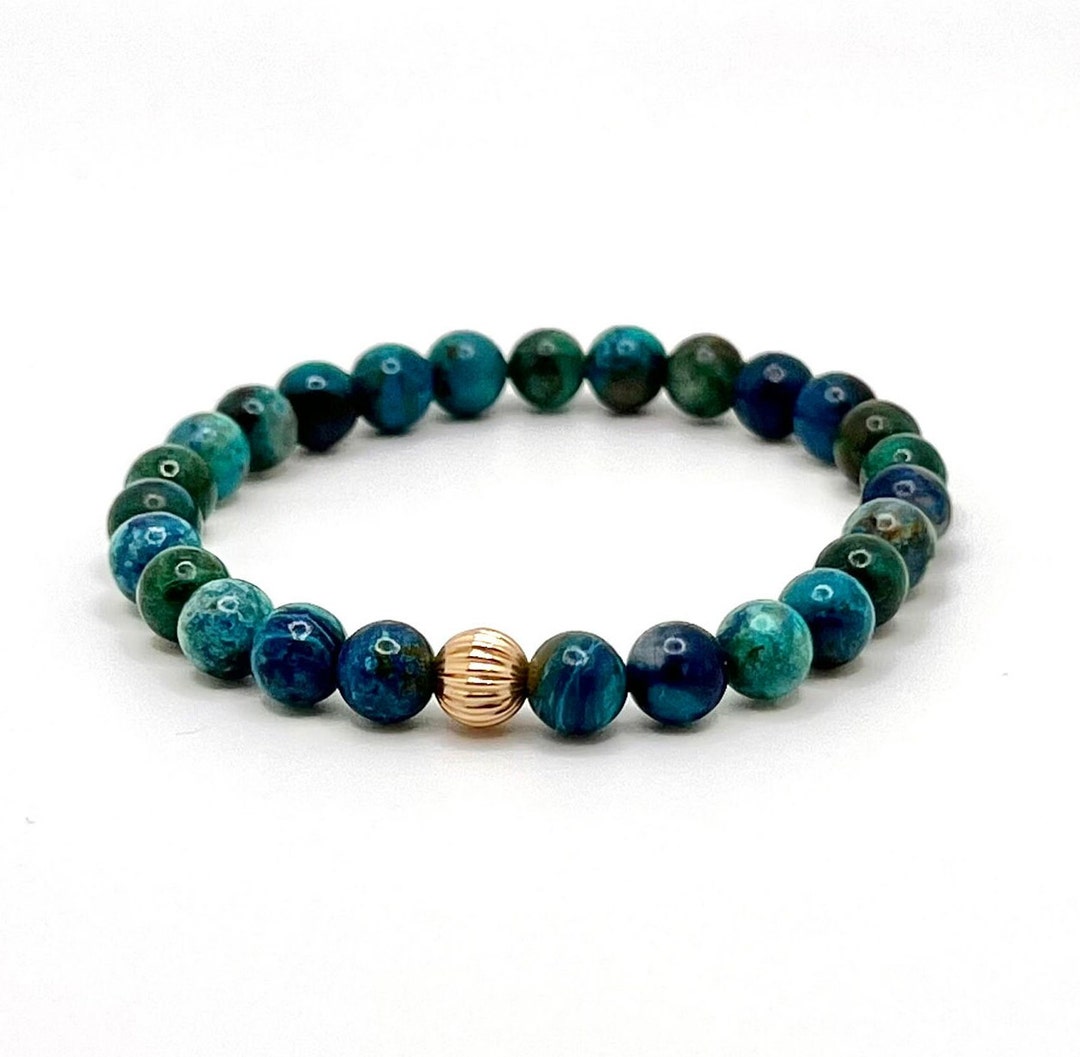 Azurite Malachite & 14K Solid Gold | Healing Gemstone Energy Crystal ...