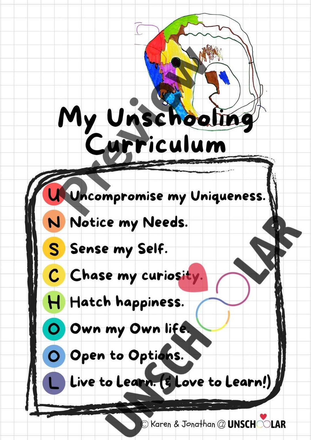 A3 Digital Poster/notebook Cover - Unschool Curriculum - Etsy