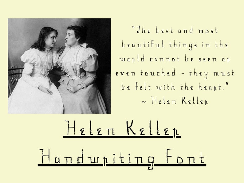 FONT: Helen Keller Handwriting Font (SMALL BUSINESS & School License ...