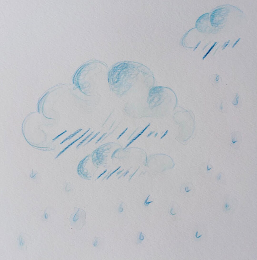 Rain Weather Handmade Illustration Digital Print / Wall Art / for ...