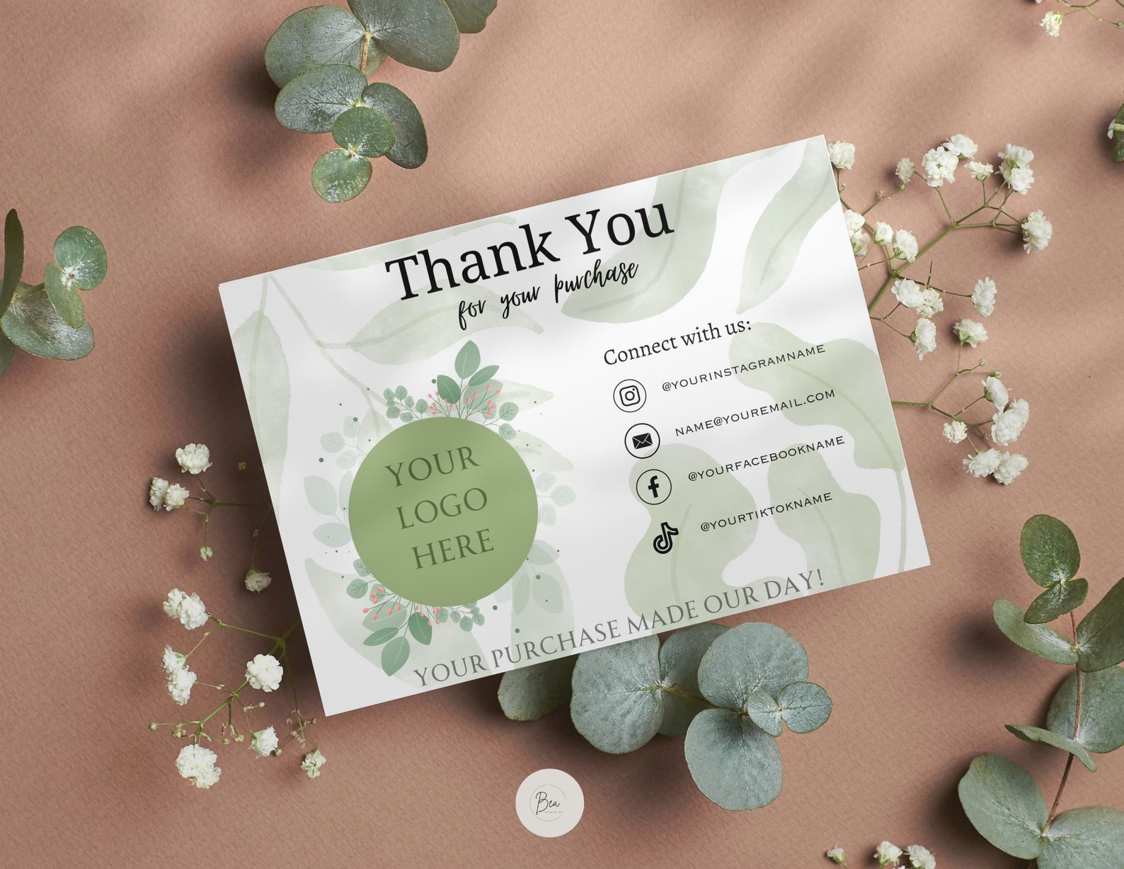Thank You Card Template, Thank You for Your Purchase Card Template ...