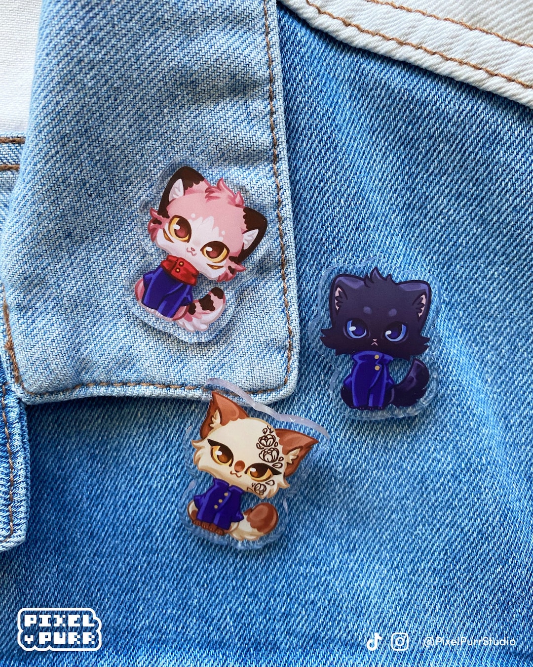 Jujutsu Kittens! Acrylic Pins || 15 Designs / JJK Anime Inspired - Etsy