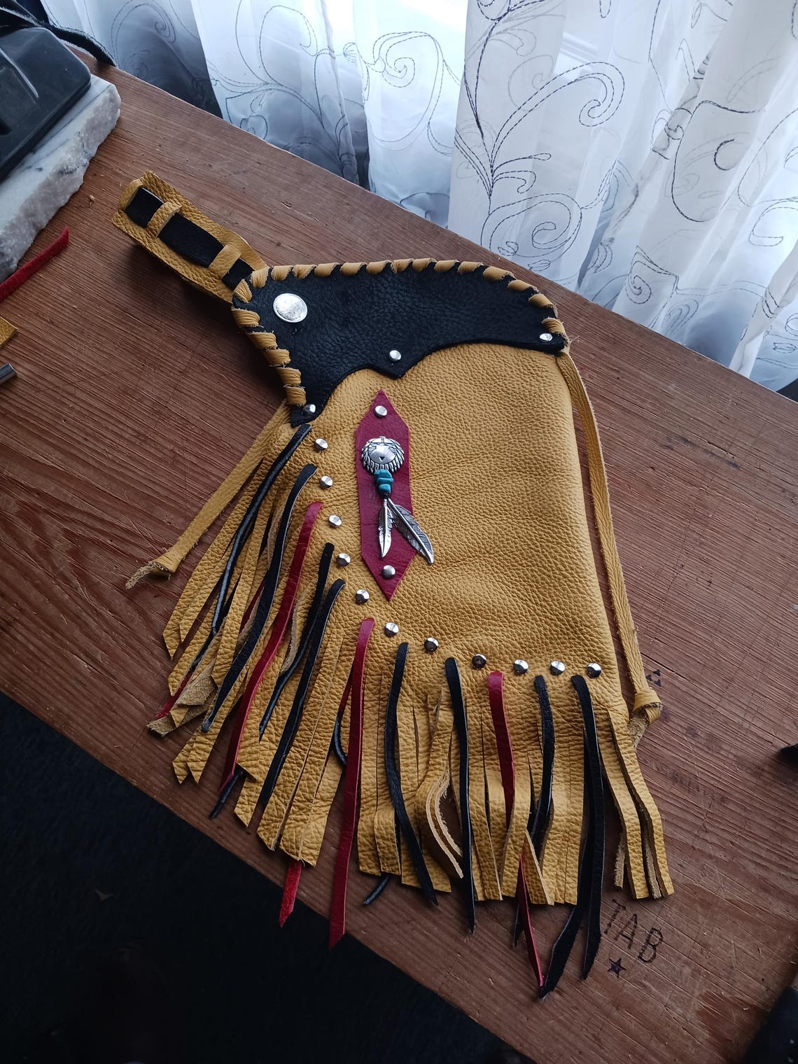 Buckskin Native American Mini Chaps Hanging Stocking Hidden Pouch Free ...