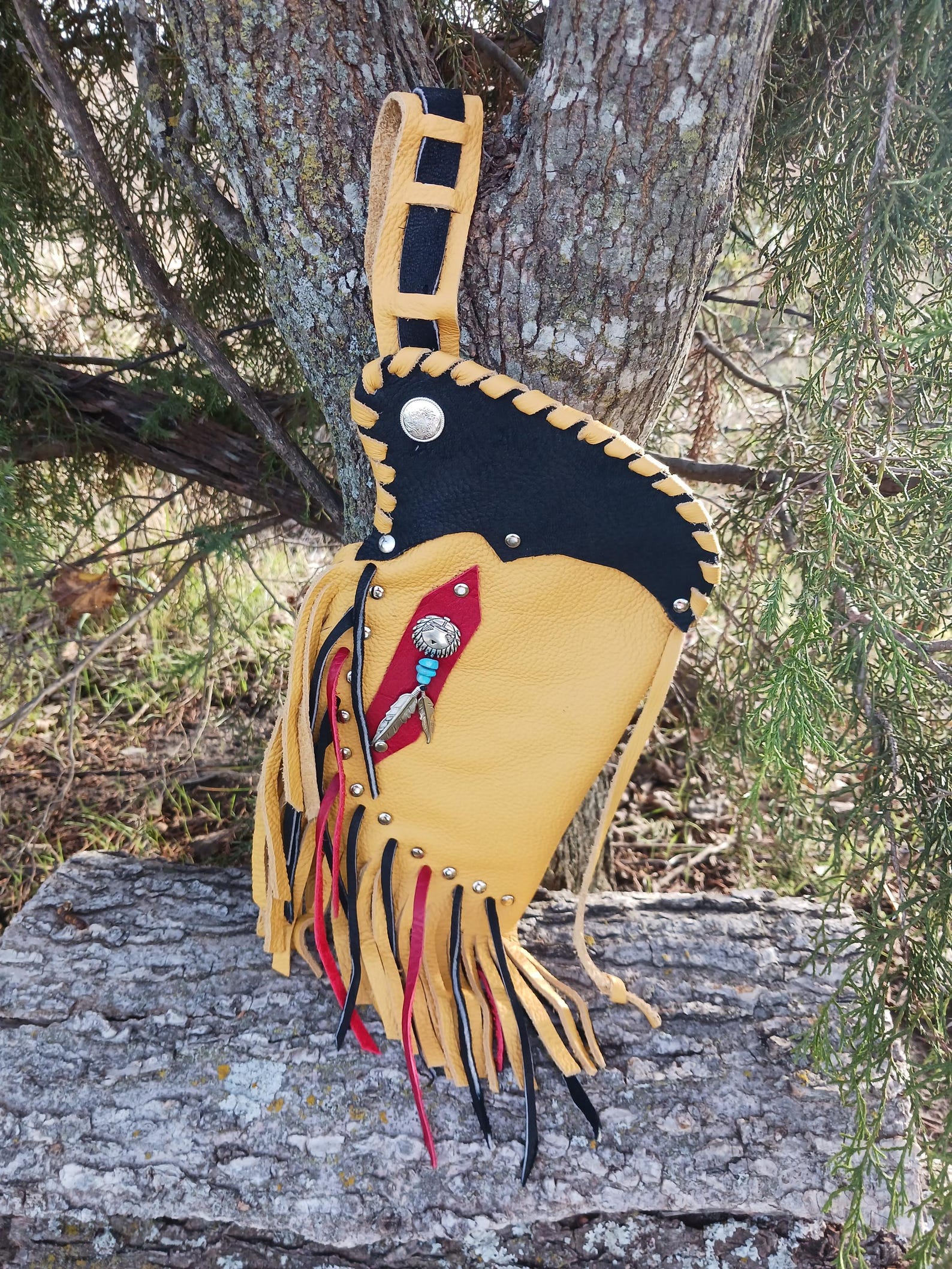Buckskin Native American Mini Chaps Hanging Stocking Hidden Pouch Free ...