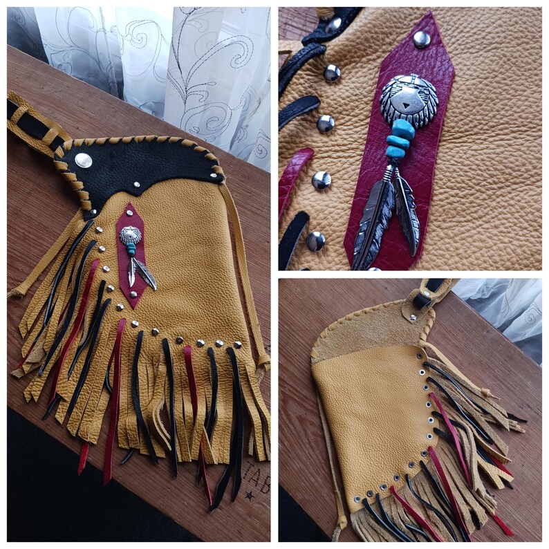 Buckskin Native American Mini Chaps Hanging Stocking Hidden Pouch Free ...