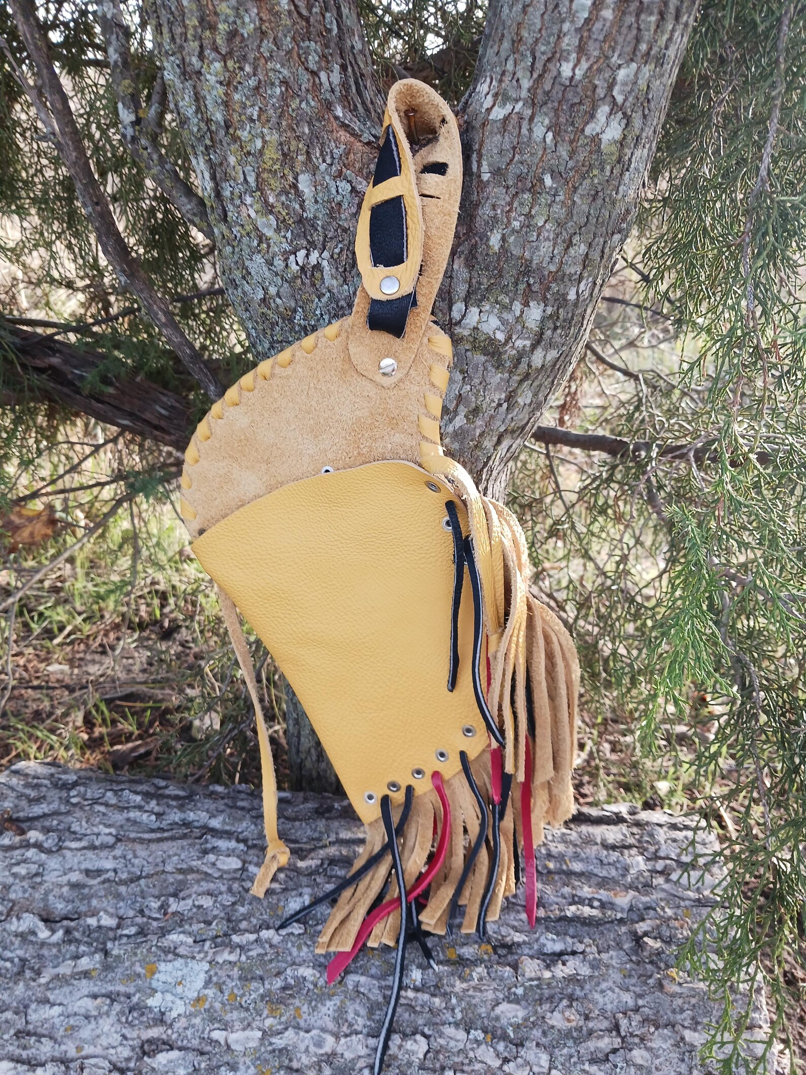 Buckskin Native American Mini Chaps Hanging Stocking Hidden Pouch Free ...