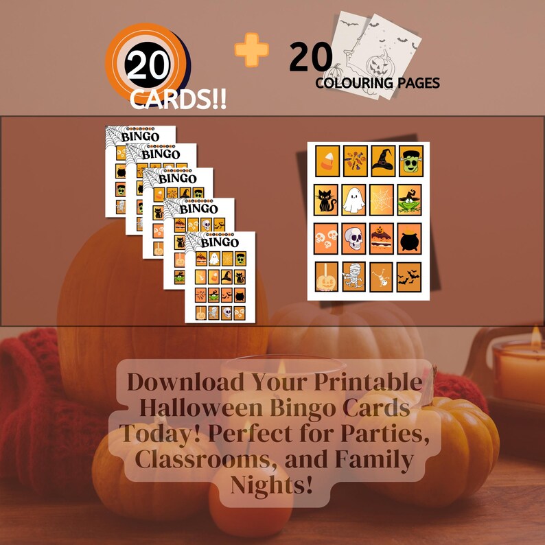 Halloween Printable Bingo Cards, Activities for Halloween, Printable ...
