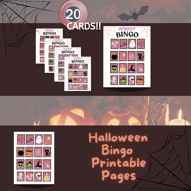 Halloween Printable Bingo Cards, Activities for Halloween, Printable ...