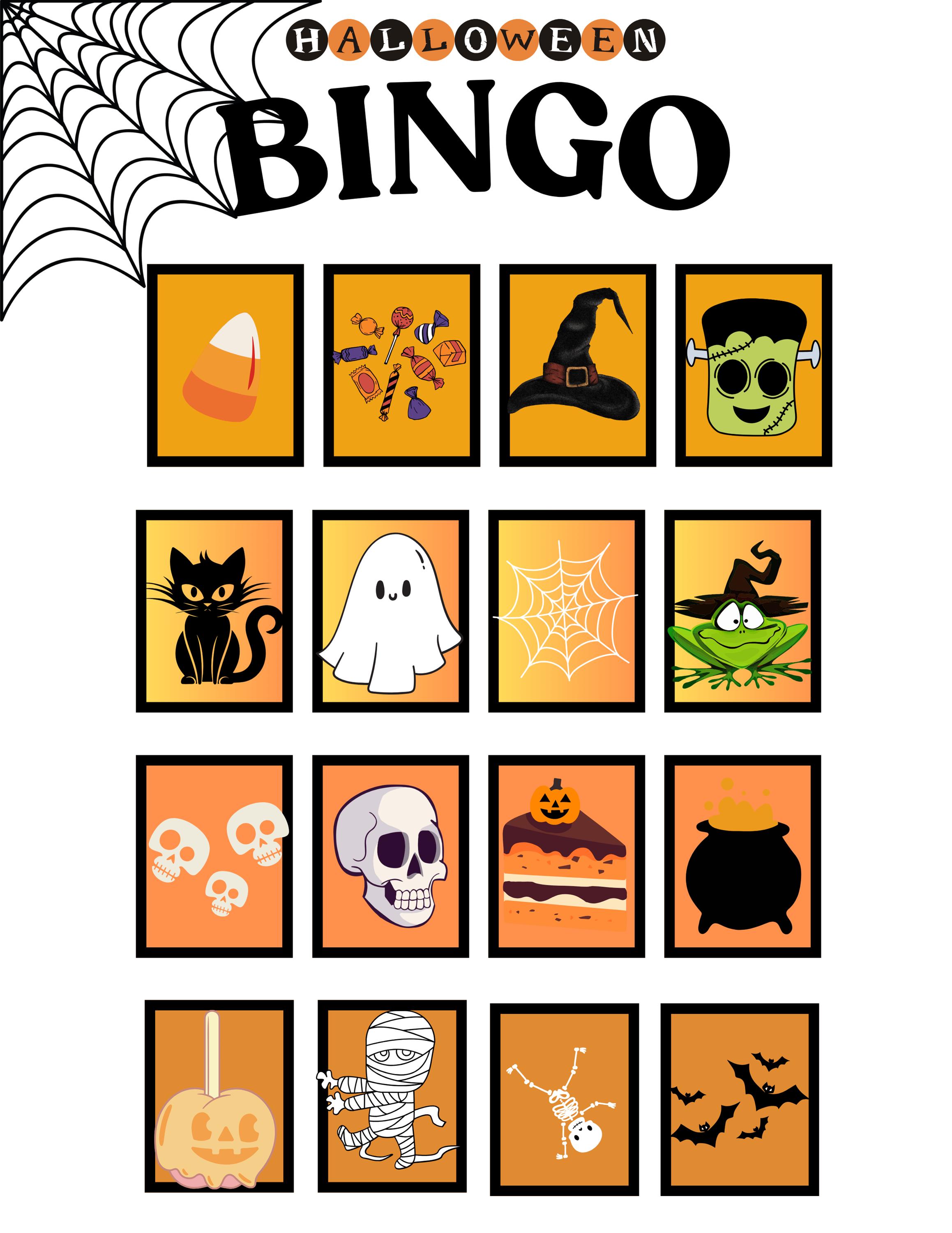 Halloween Printable Bingo Cards, Activities for Halloween, Printable ...
