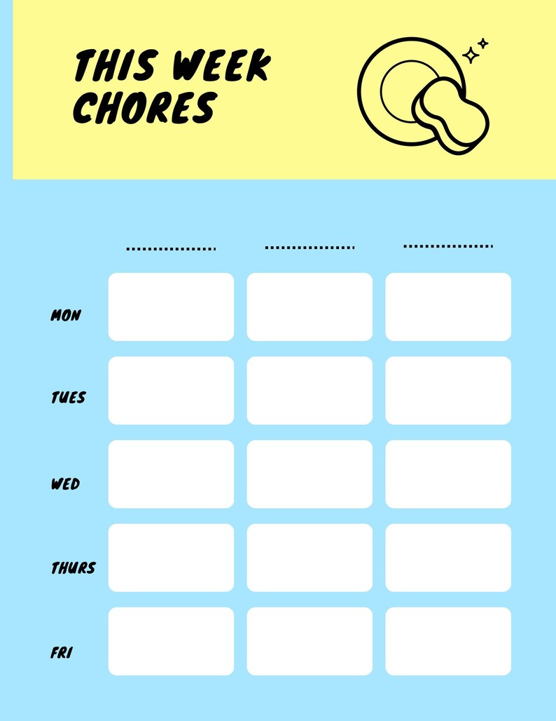 Hoja de tareas semanales para niños - Etsy México