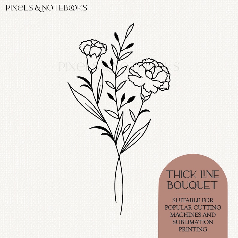 Carnation Svg January Birth Flower Birth Month Flower Bouquet SVG PNG ...