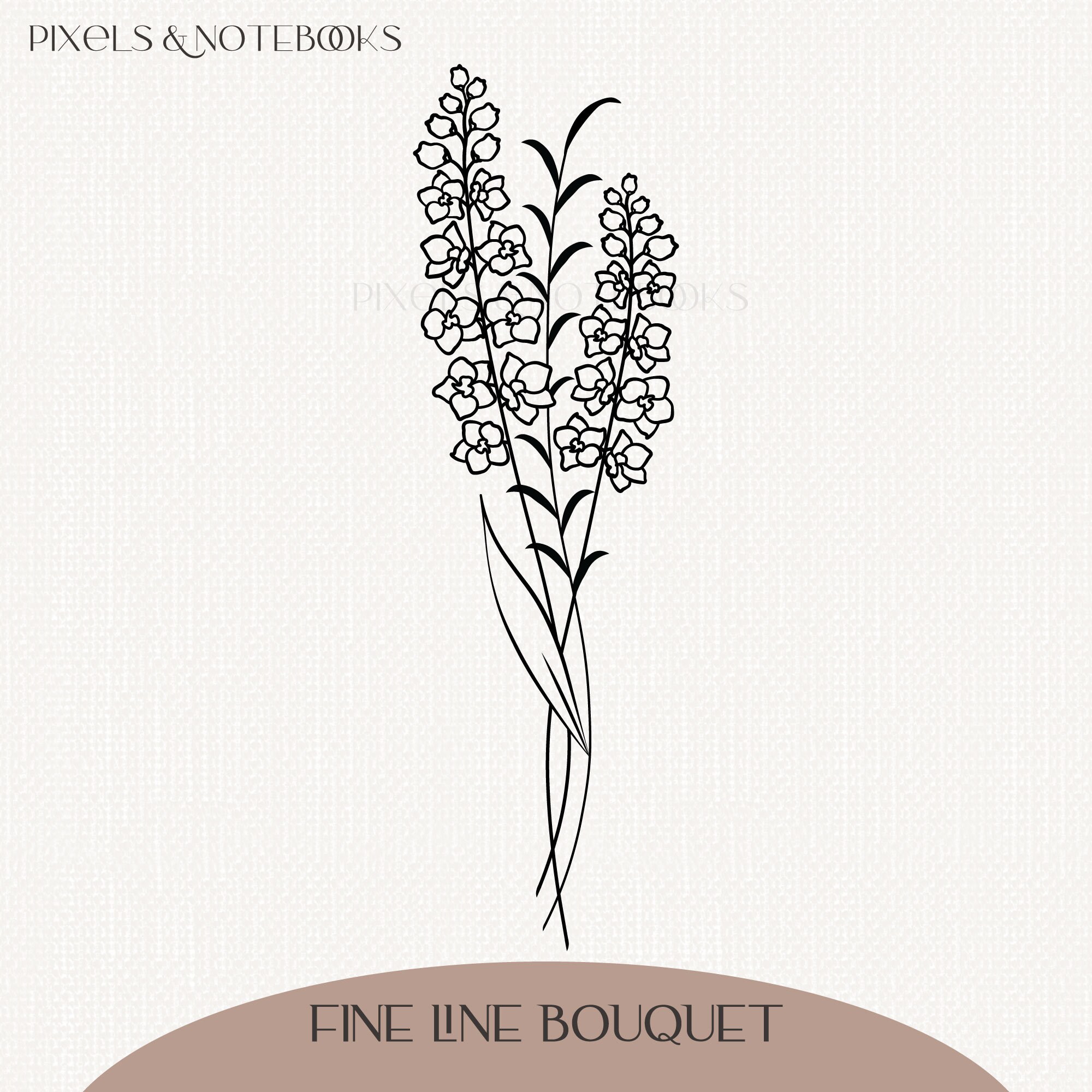 Larkspur Flower Bouquet SVG PNG | July Birth Flower Clipart (digital ...