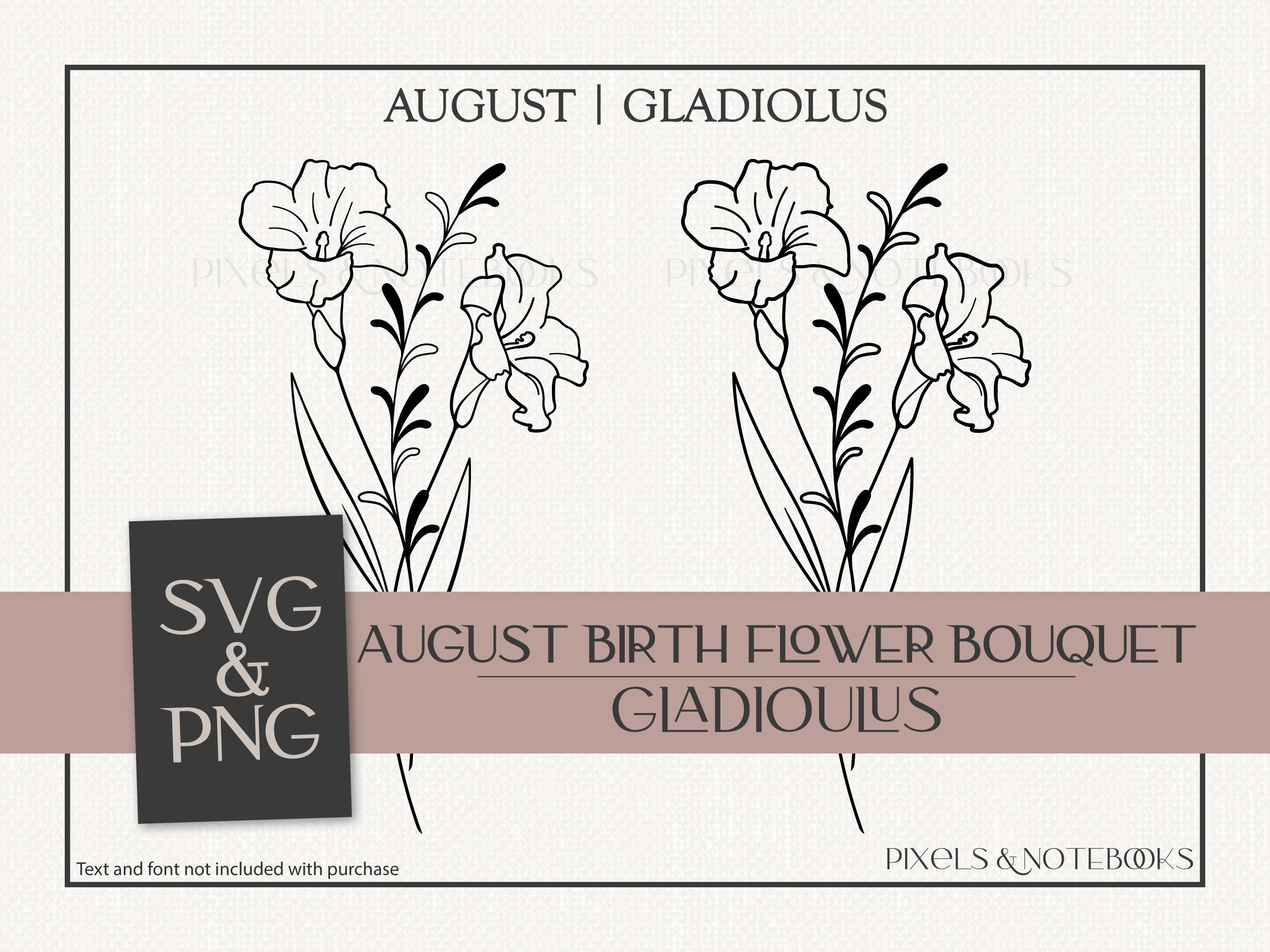 Gladiolus August Birth Flower Svg Birth Month Flower Bouquet SVG PNG ...