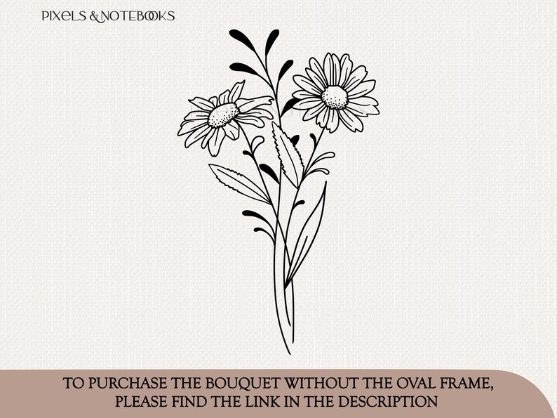 April Daisy Birth Flower Bouquet SVG PNG: Hand-drawn Floral Clipart ...