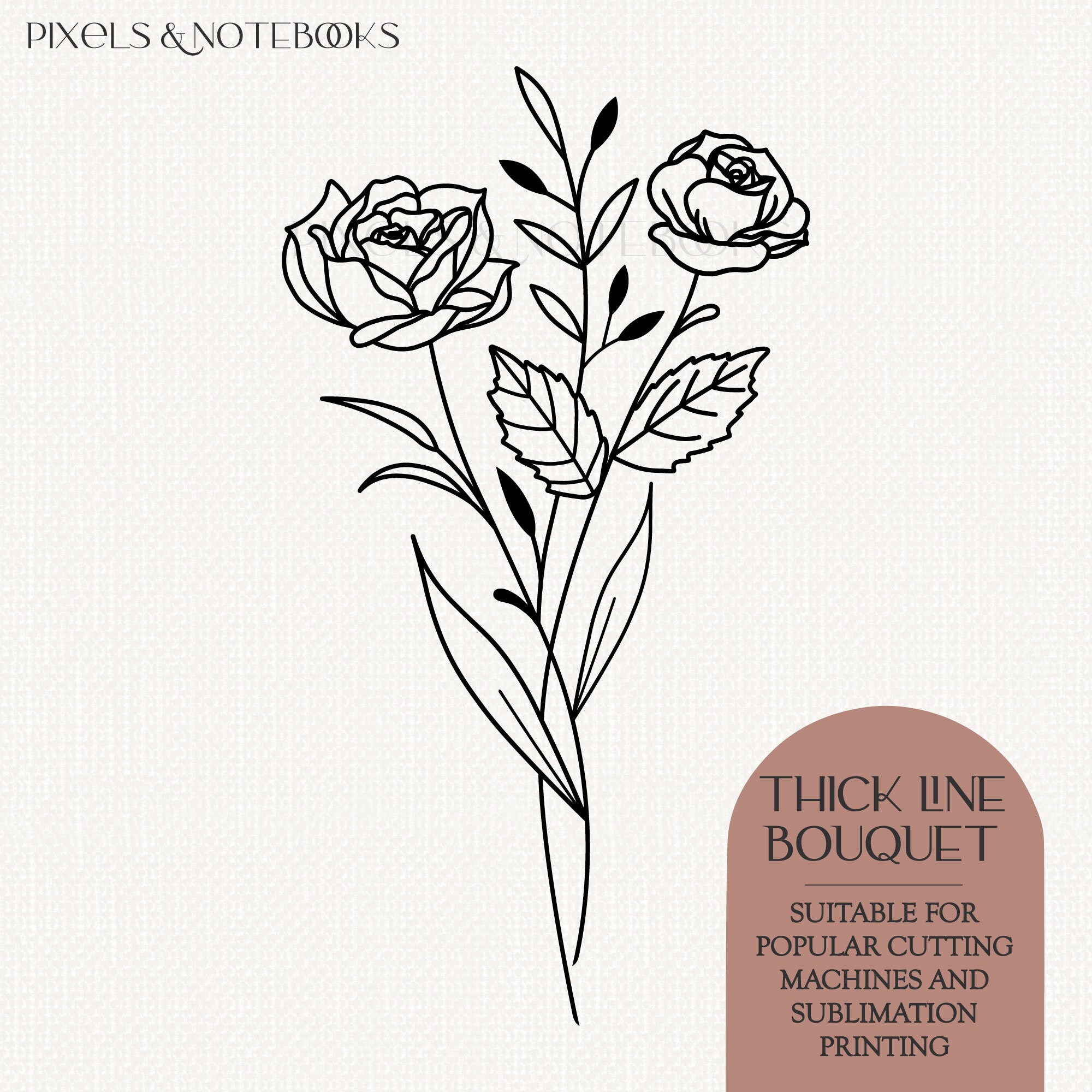 Rose Bouquet SVG: June Birth Flower Clipart (digital Download) - Etsy