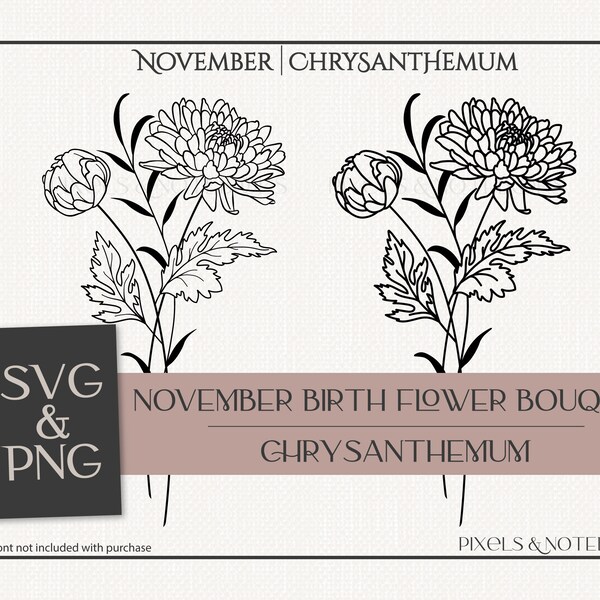 November Birth Flower Svg - Etsy