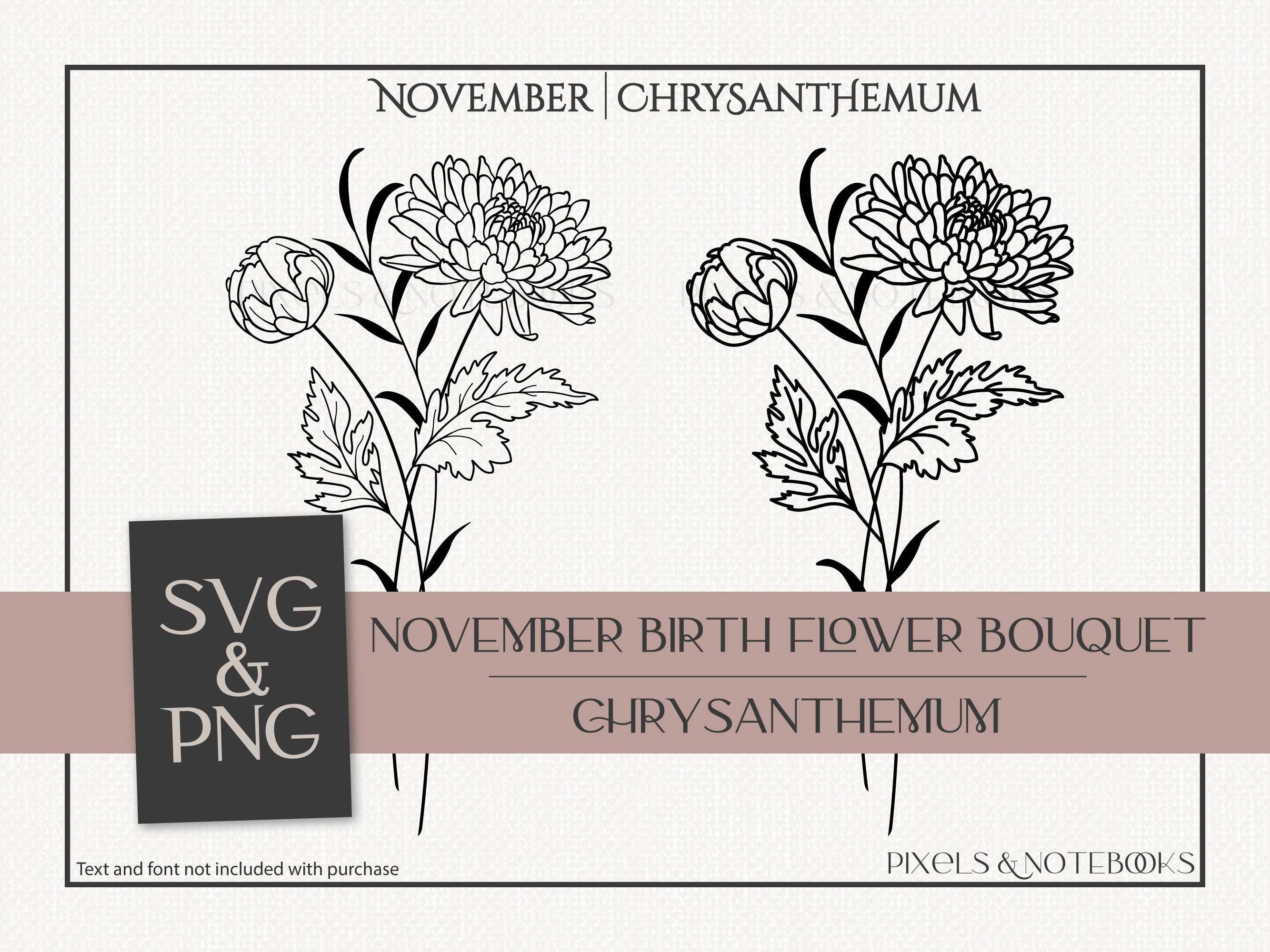 Chrysanthemum Svg November Birth Flower Birth Month Flower Bouquet SVG ...