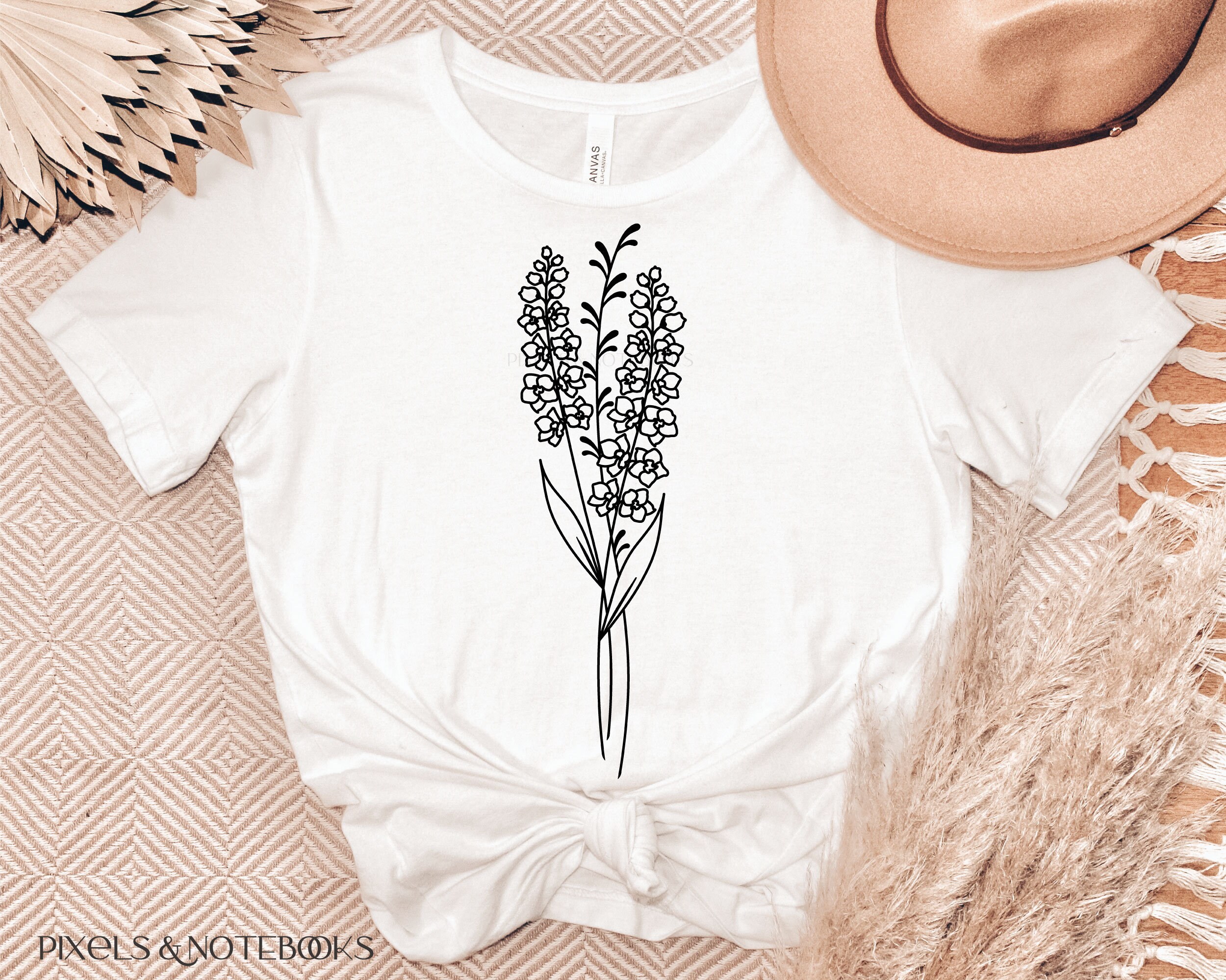 Larkspur Svg July Birth Flower Birth Month Flower Bouquet - Etsy