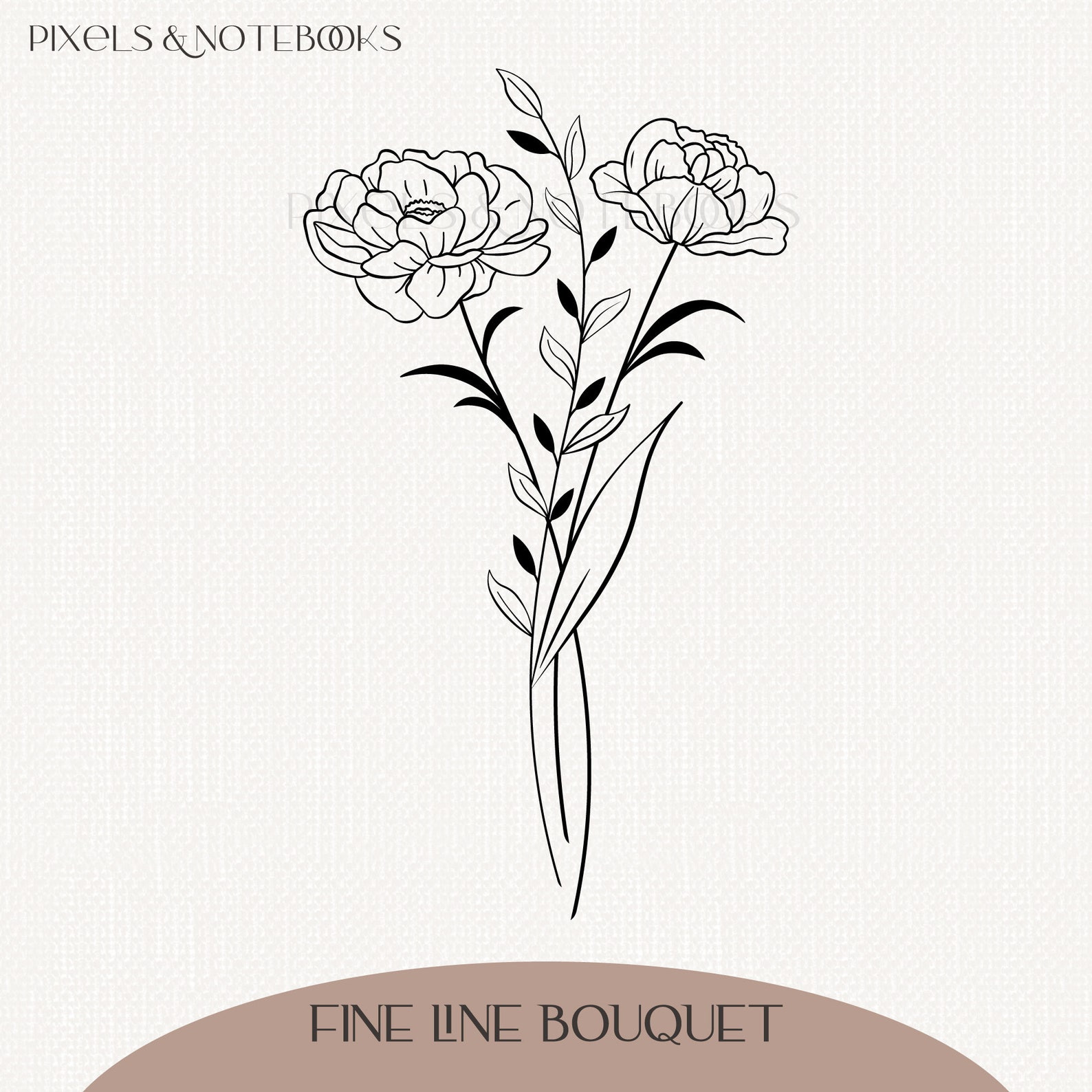 Peony Svg November Birth Flower Birth Month Flower Bouquet SVG PNG ...