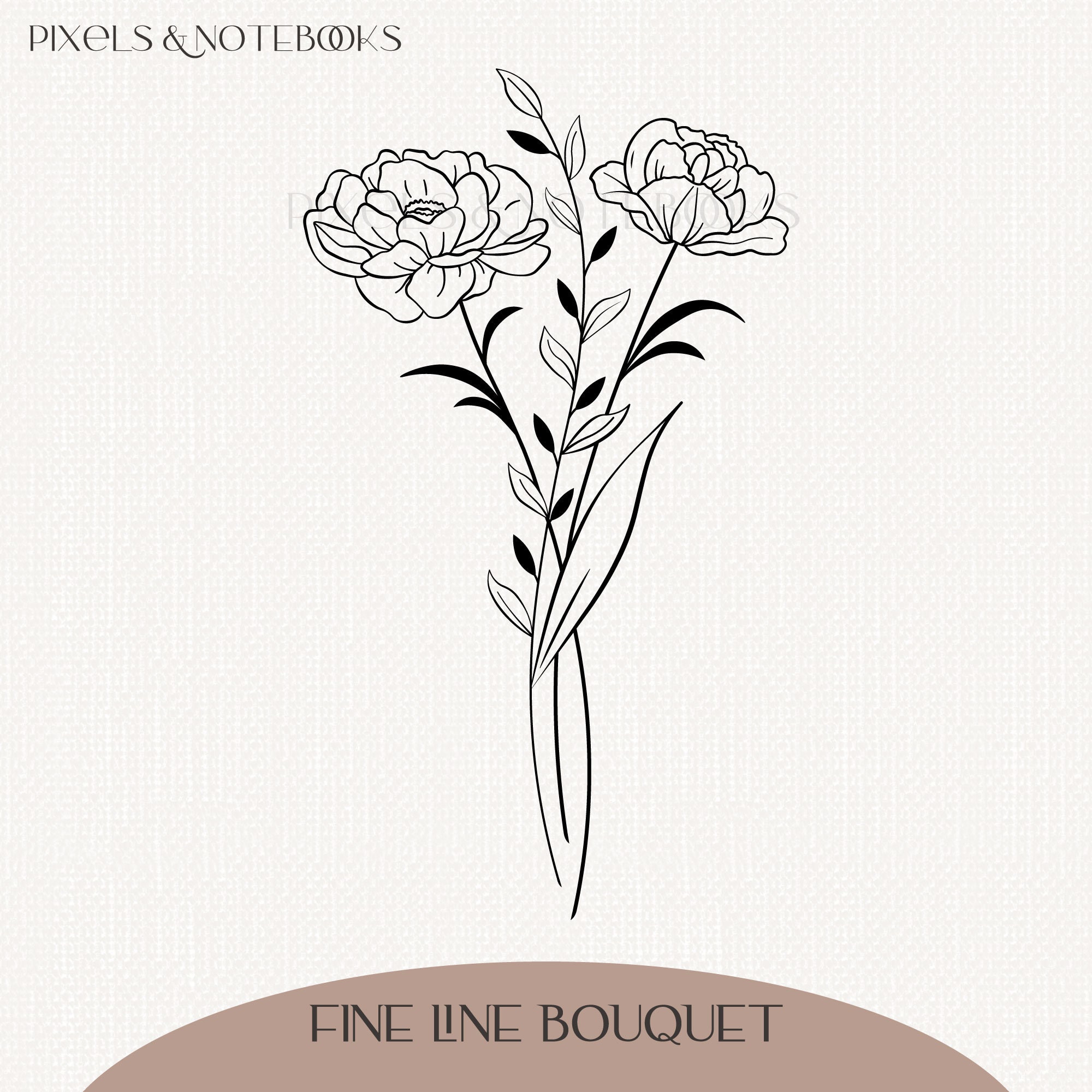 Peony Svg November Birth Flower Birth Month Flower Bouquet SVG PNG ...