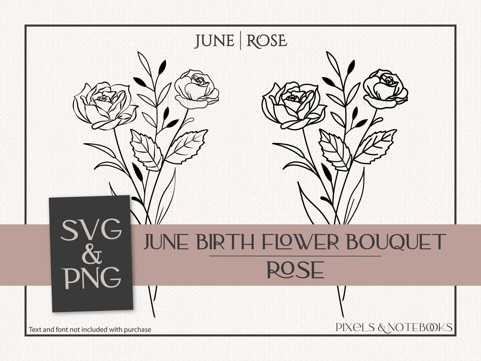Rose Bouquet SVG: June Birth Flower Clipart (digital Download) - Etsy