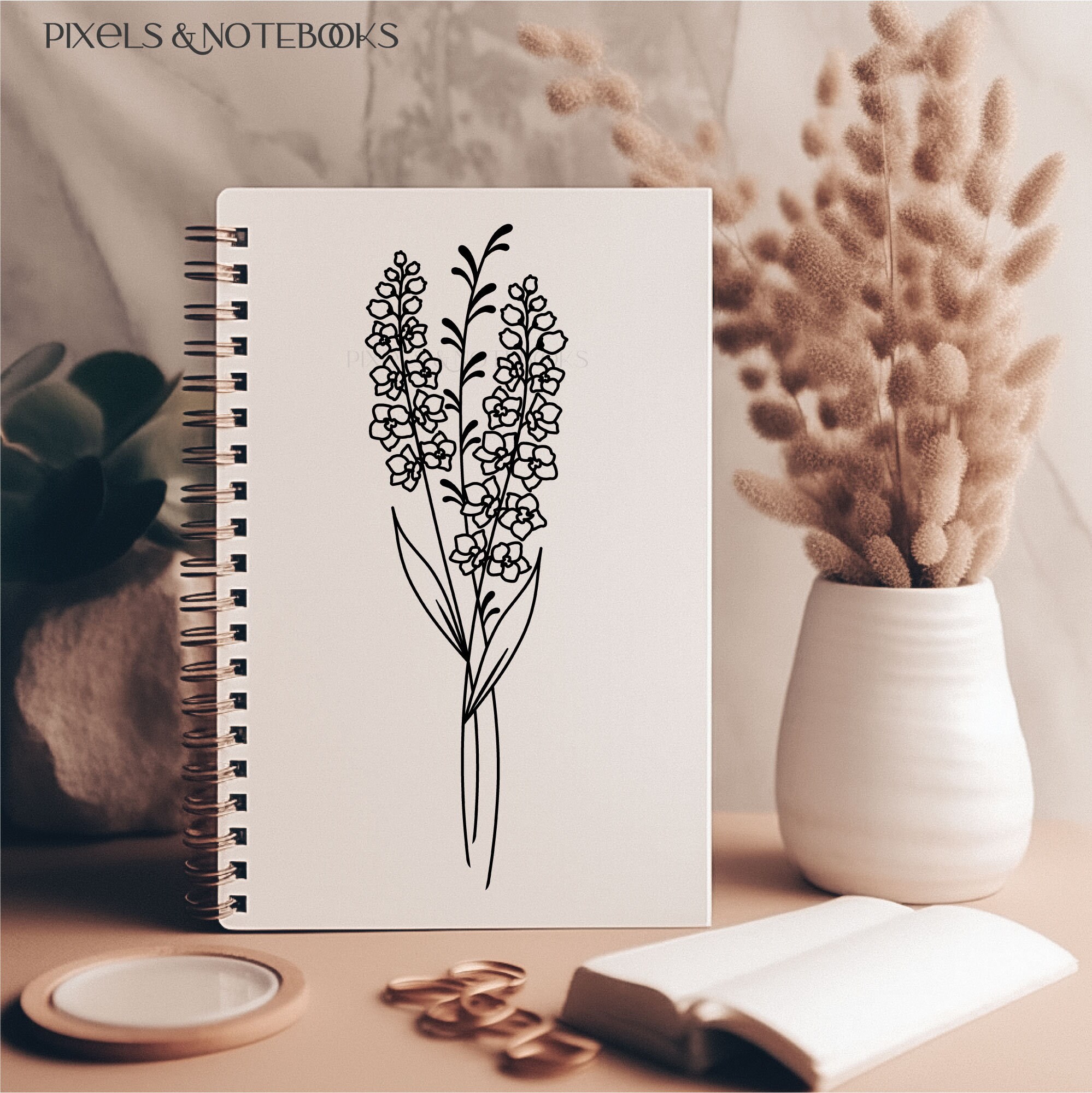 Larkspur Svg July Birth Flower Birth Month Flower Bouquet - Etsy