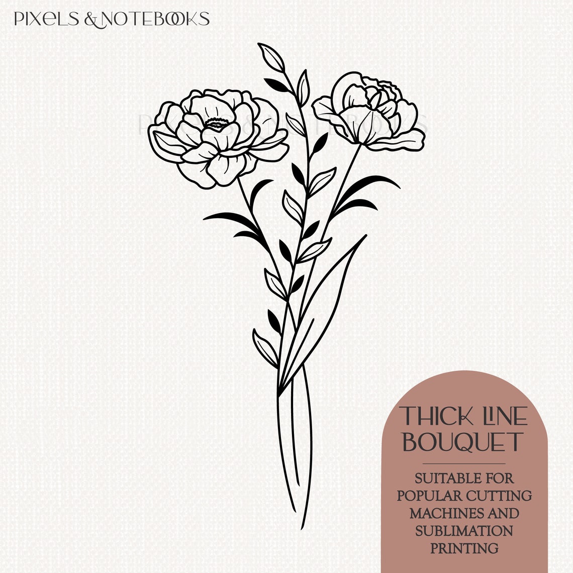 Peony Svg November Birth Flower Birth Month Flower Bouquet SVG PNG ...