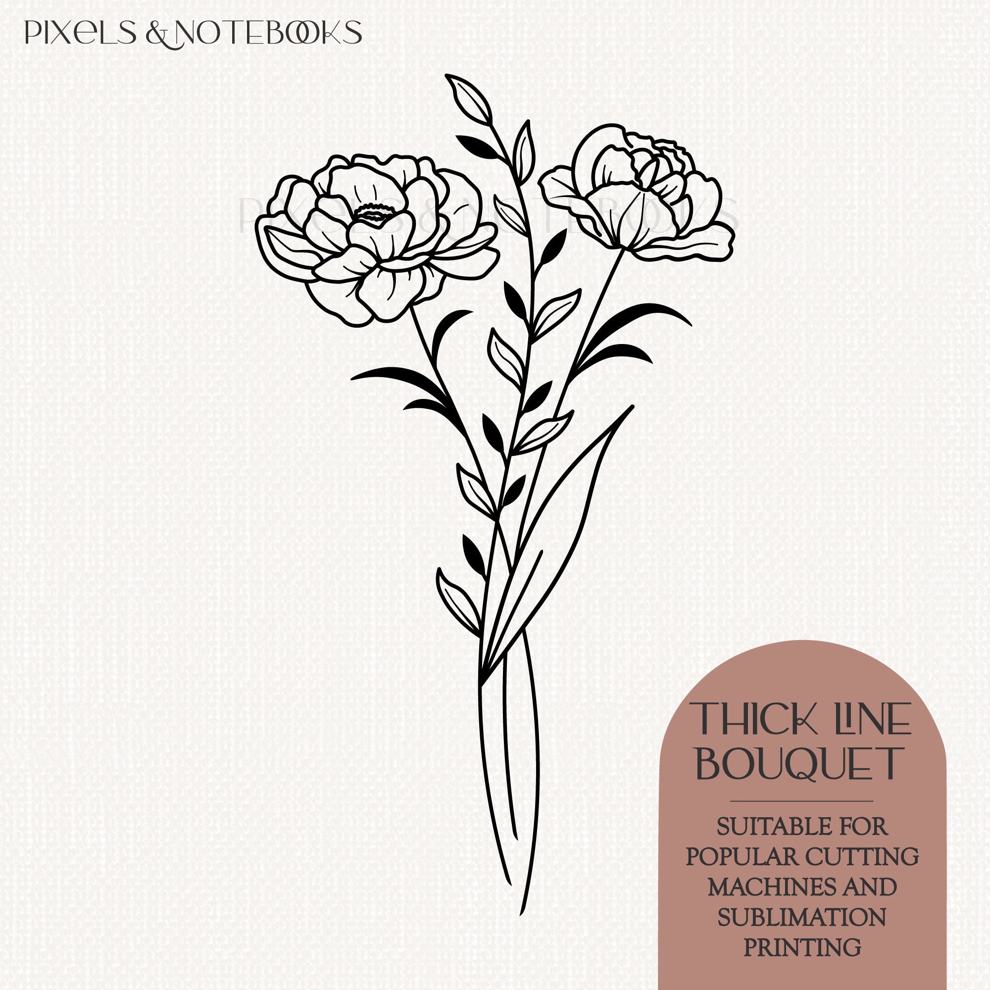 Peony Svg November Birth Flower Birth Month Flower Bouquet SVG PNG ...