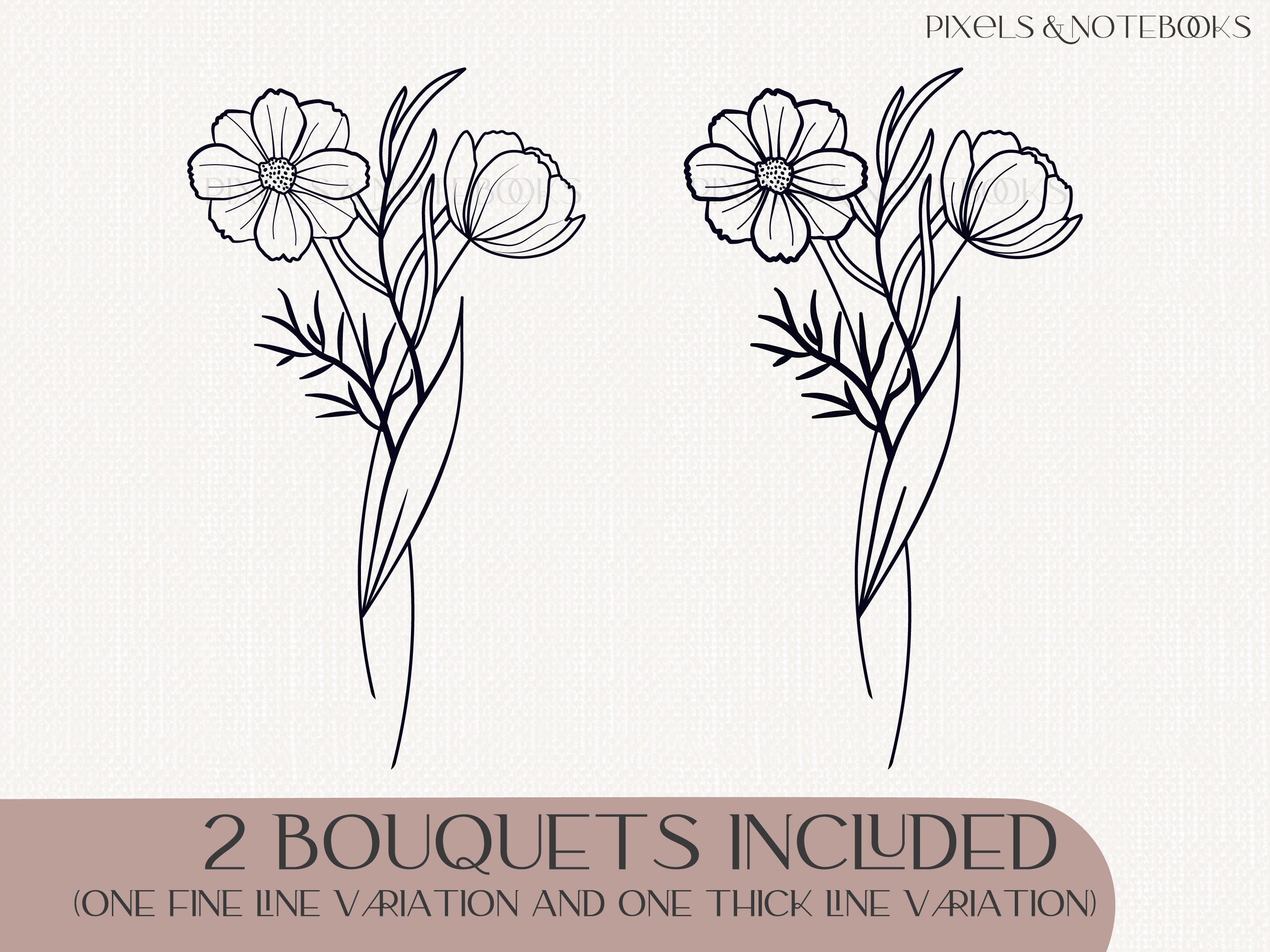 Cosmos Svg October Birth Flower Birth Month Flower Bouquet SVG PNG ...