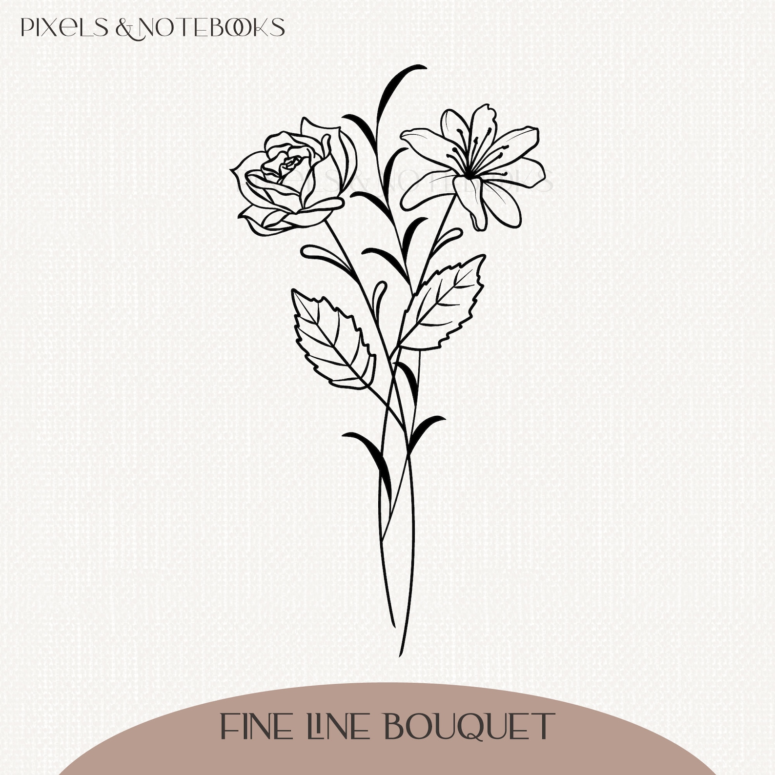 Rose & Honeysuckle June Birth Month Flower Bouquet SVG and PNG Birth ...