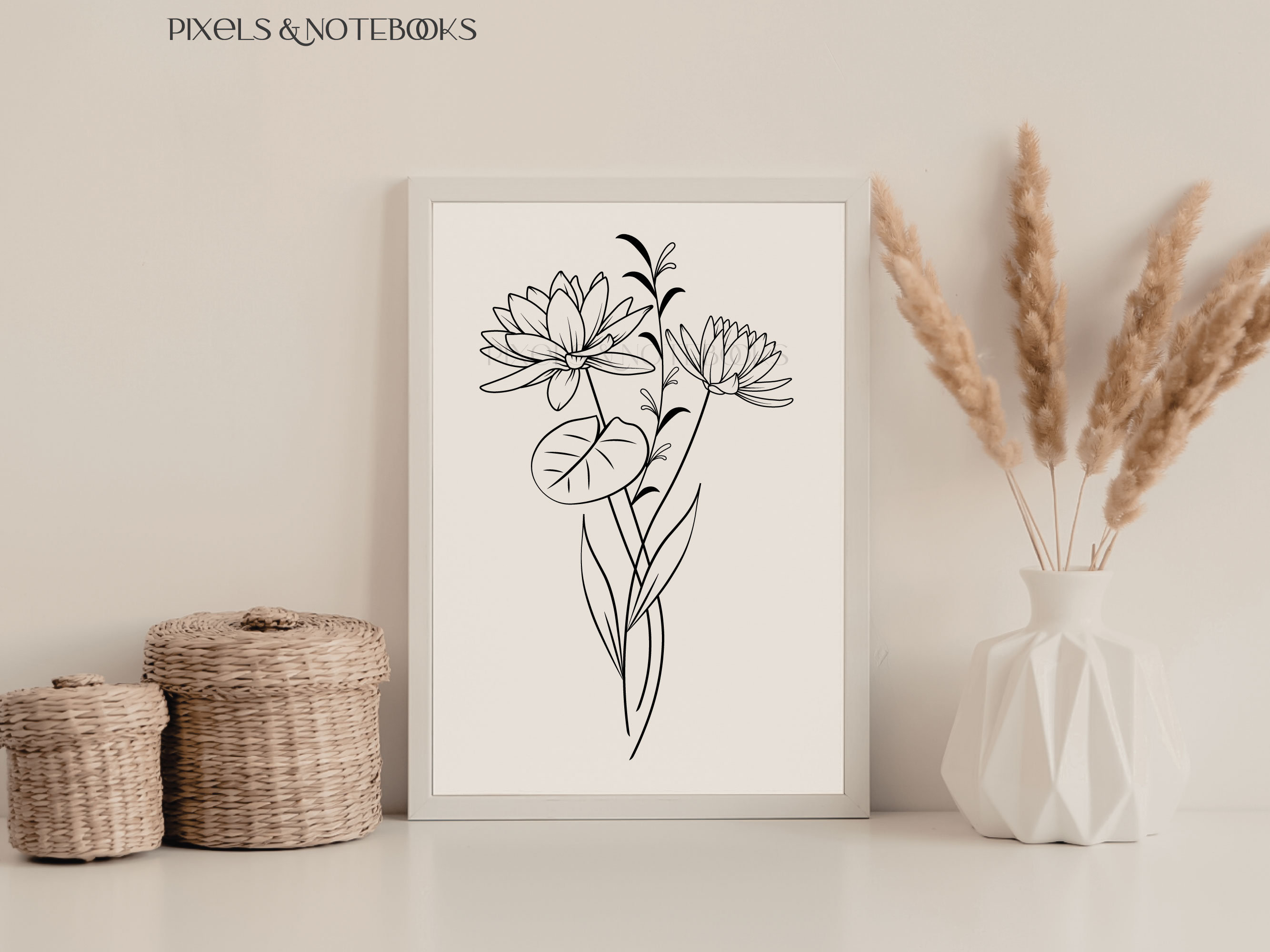 Water Lily Svg July Birth Flower Birth Month Flower Bouquet SVG PNG ...