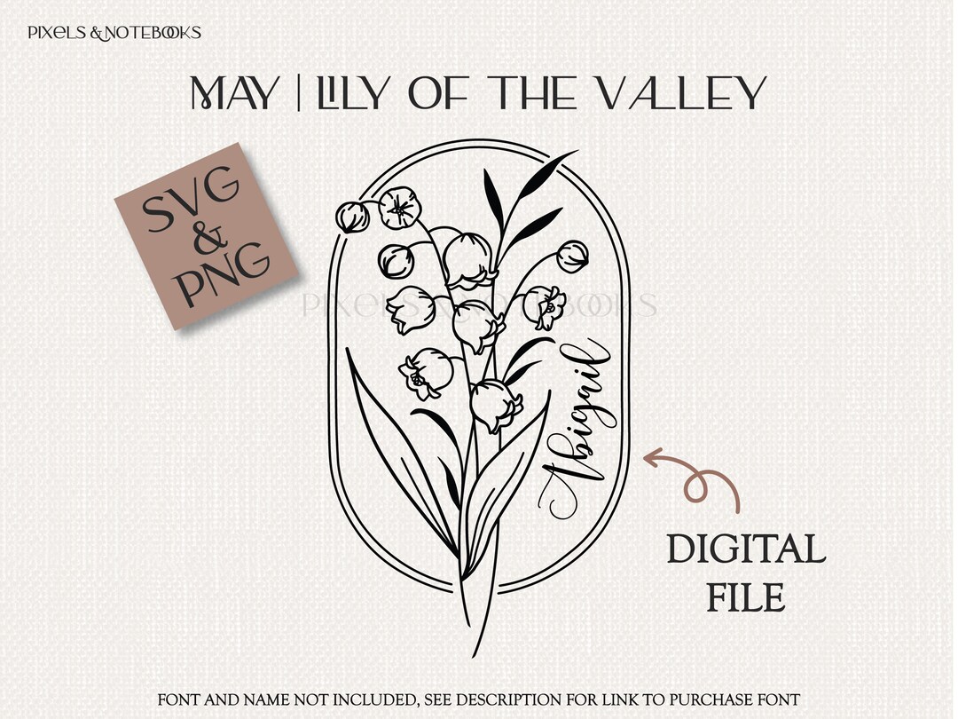 Lily of the Valley Bouquet SVG PNG: May Birth Flower (digital Download ...