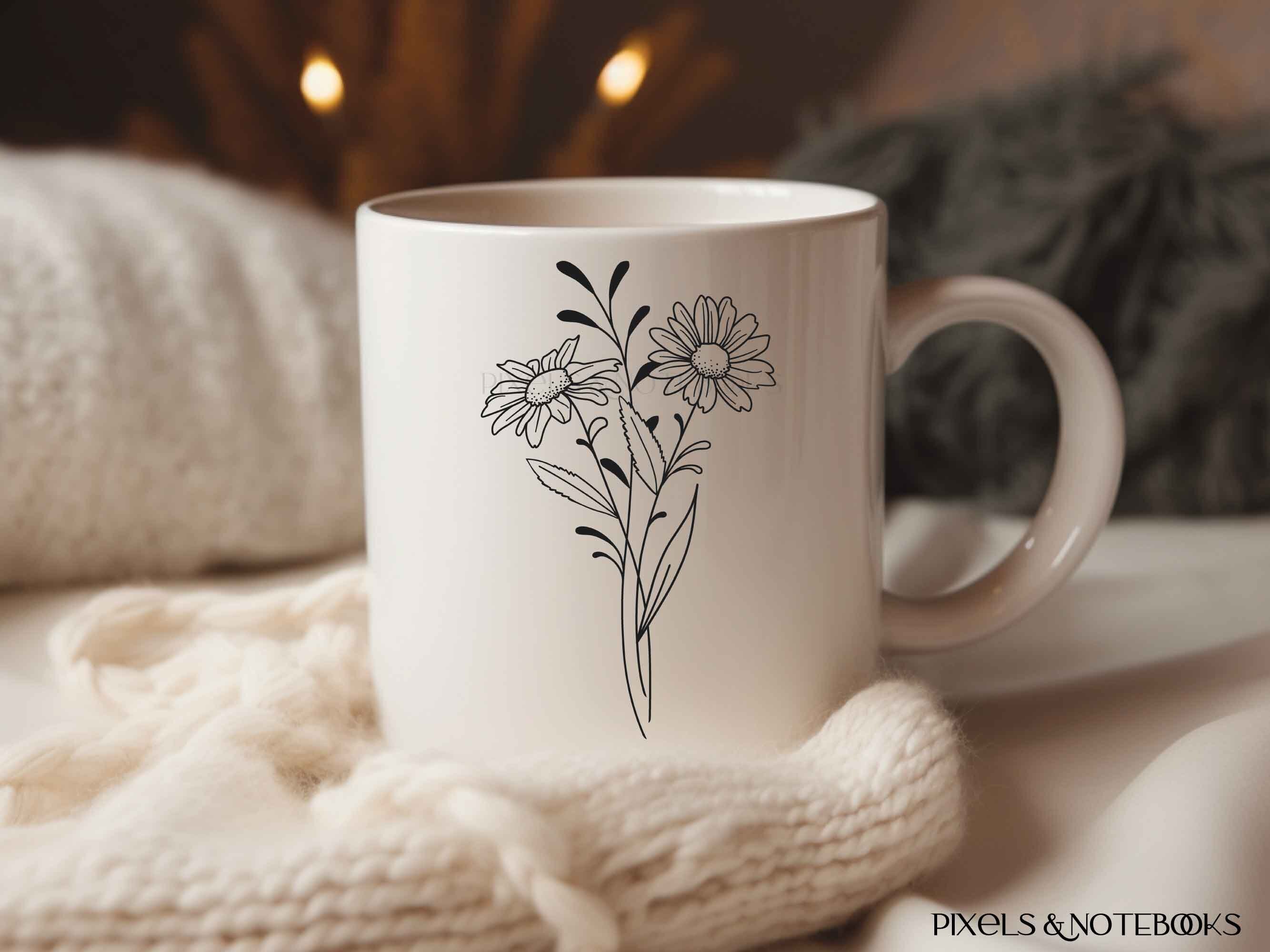 Daisy Svg April Birth Flower Birth Month Flower Bouquet SVG PNG Birth ...