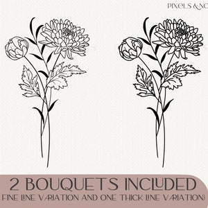 Chrysanthemum Svg | November Birth Flower | Birth Month Flower Bouquet ...