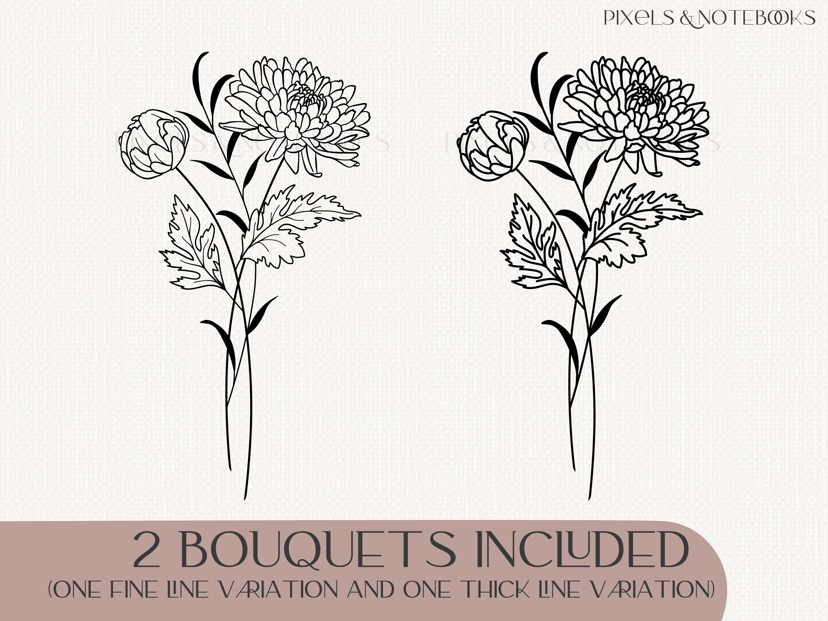 Chrysanthemum Svg November Birth Flower Birth Month Flower Bouquet SVG ...