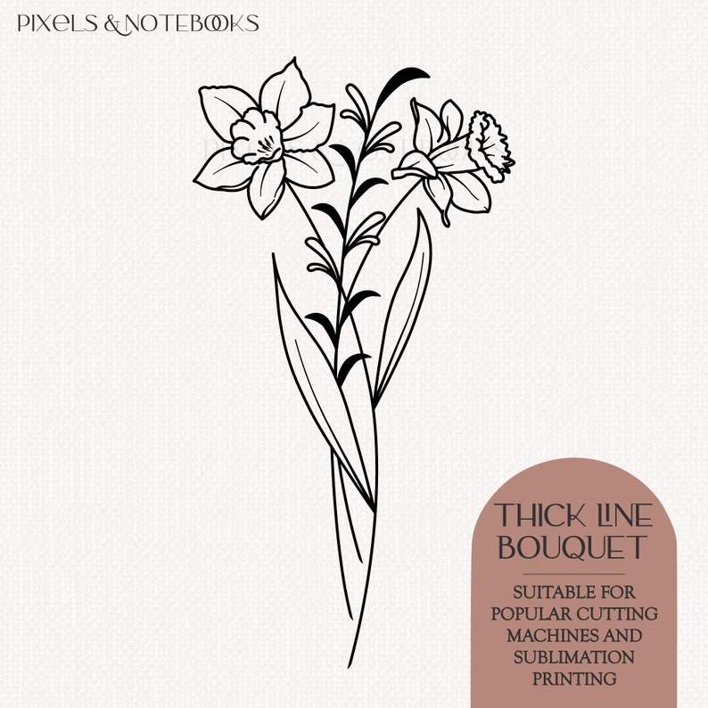 Narcissus Svg December Birth Flower Birth Month Flower Bouquet SVG PNG ...