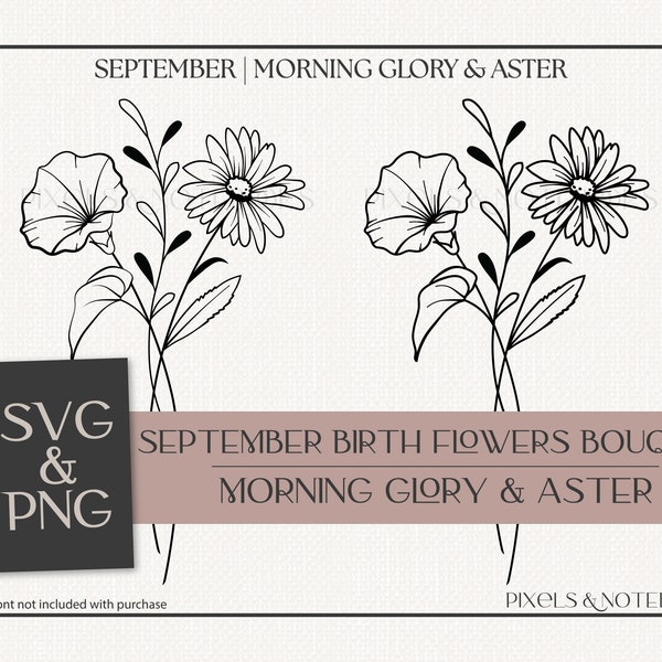 September Birth Flower Svg - Etsy