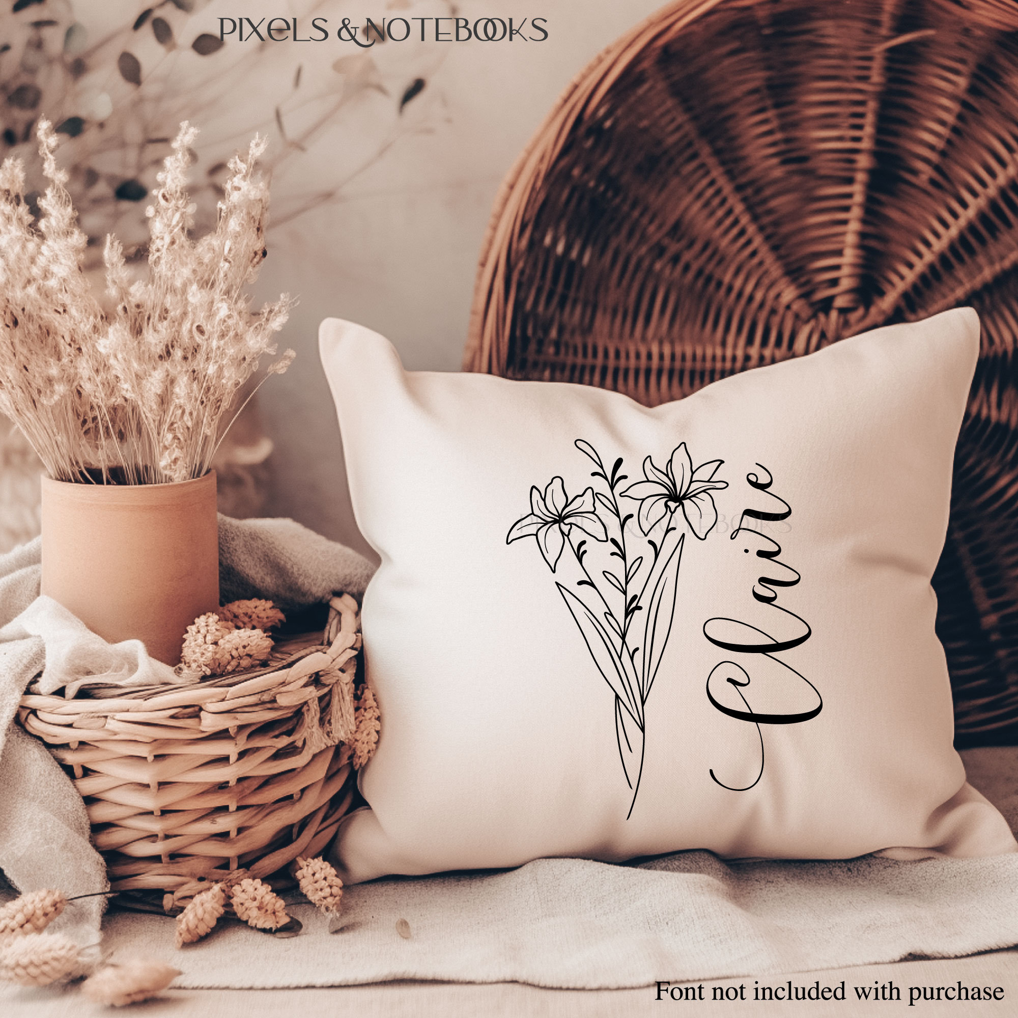Iris February Birth Flower SVG Birth Month Flower Bouquet - Etsy