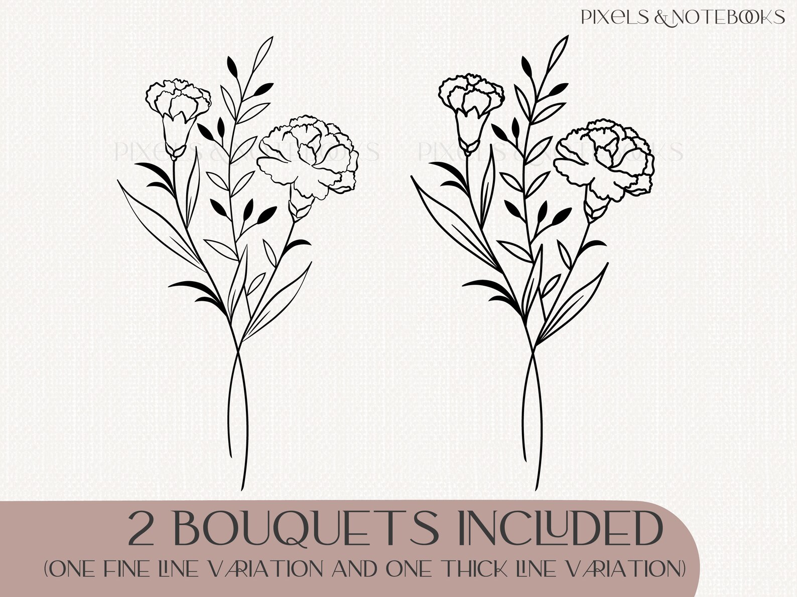 Carnation Svg January Birth Flower Birth Month Flower Bouquet SVG PNG ...
