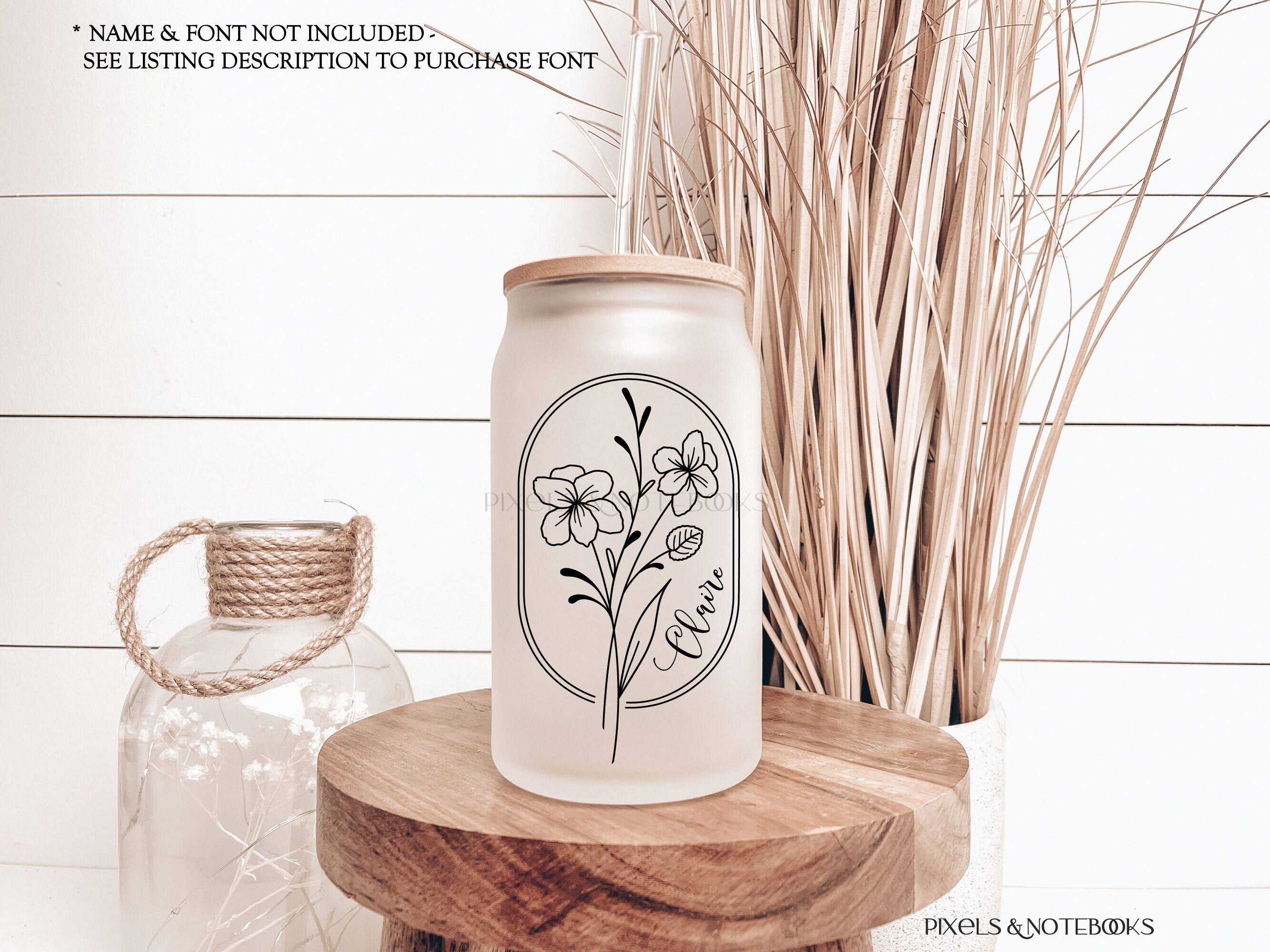 Violet February Birth Month Flower Bouquet Frame SVG PNG Digital Birth ...