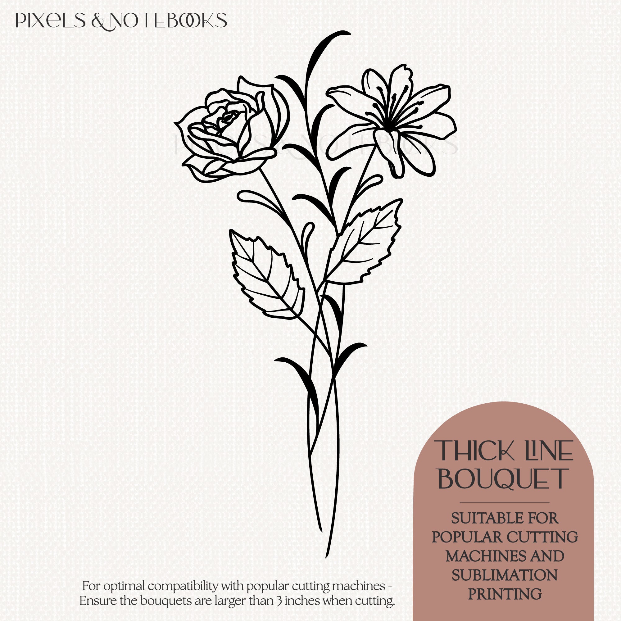 Rose & Honeysuckle June Birth Month Flower Bouquet SVG and PNG Birth ...