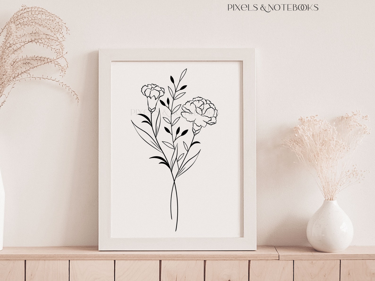 Carnation Svg January Birth Flower Birth Month Flower Bouquet SVG PNG ...