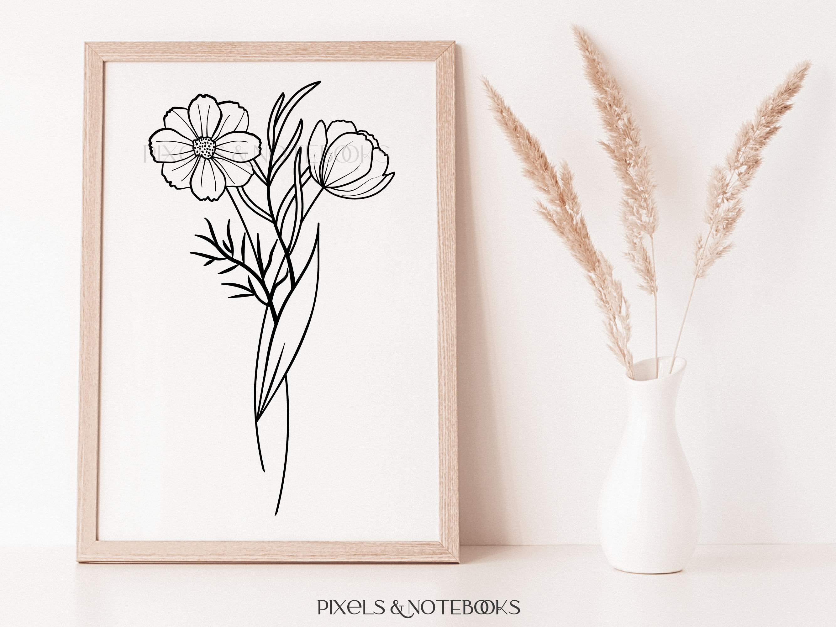 Cosmos Svg October Birth Flower Birth Month Flower Bouquet SVG PNG ...