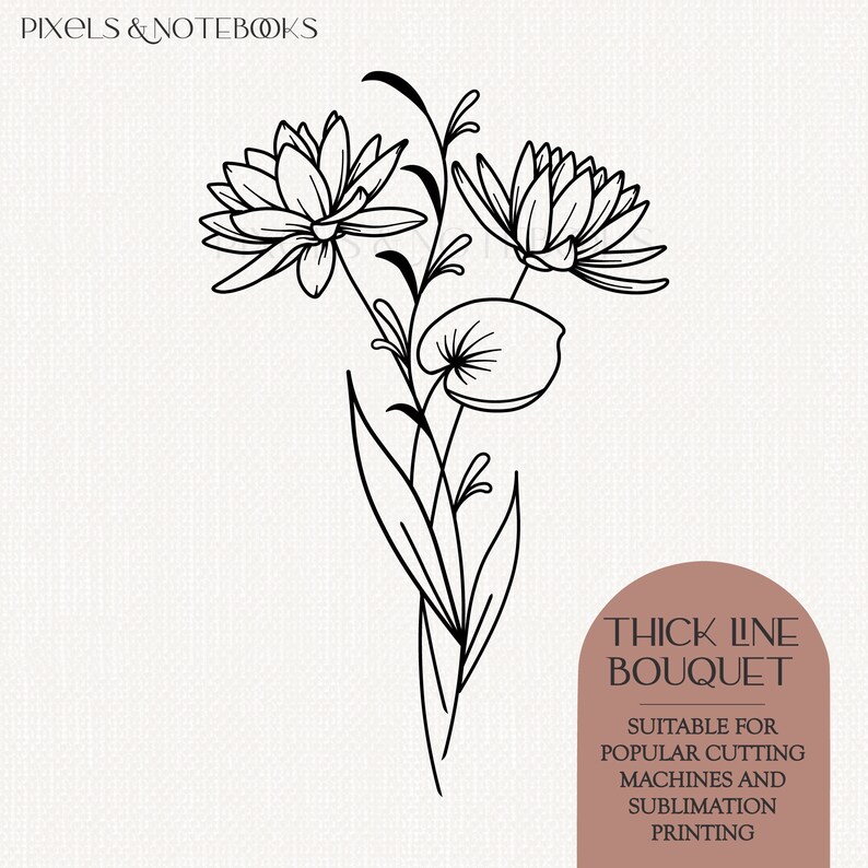 Water Lily Svg July Birth Flower Birth Month Flower Bouquet SVG PNG ...