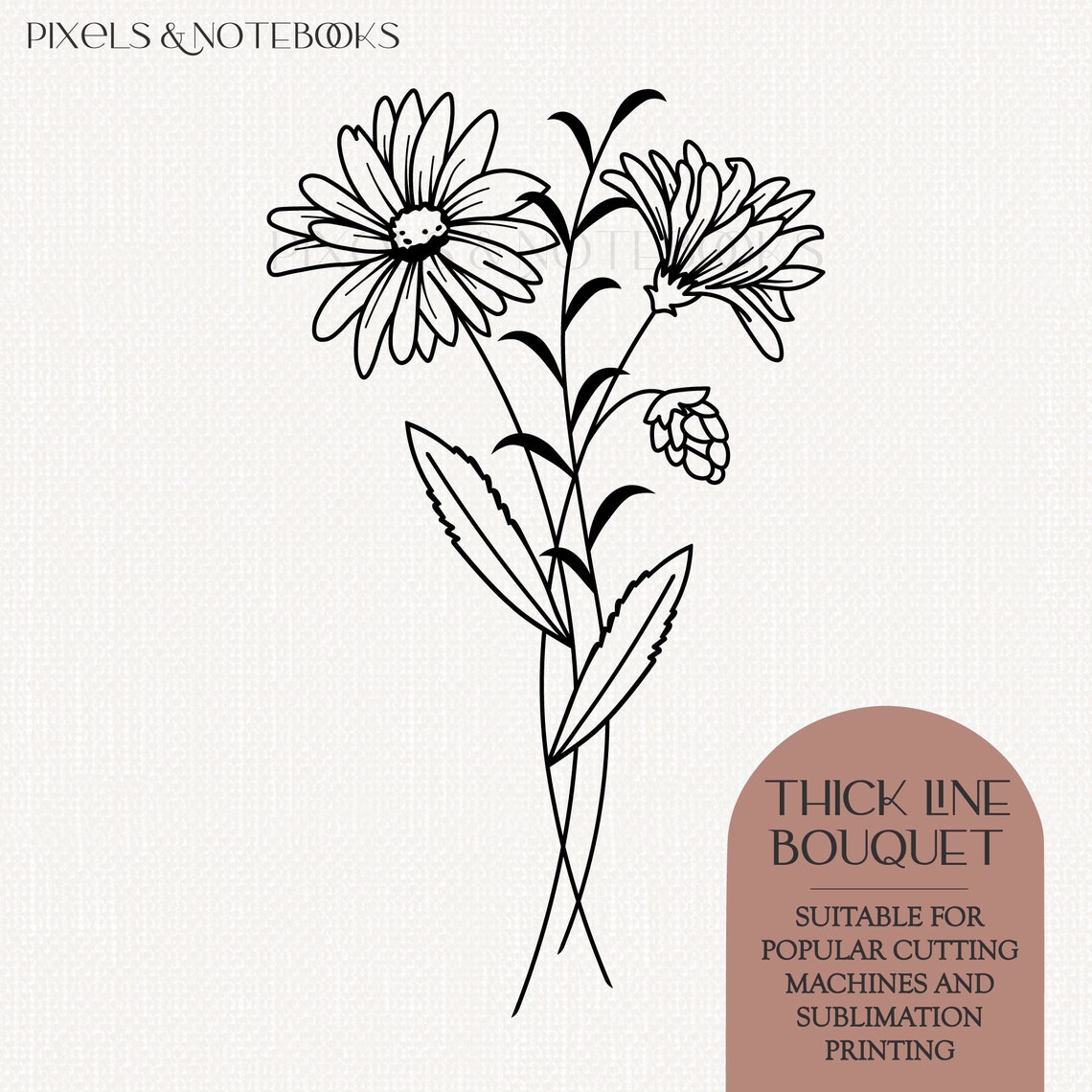 Aster SVG September Birth Flower Birth Month Flower Bouquet SVG PNG ...