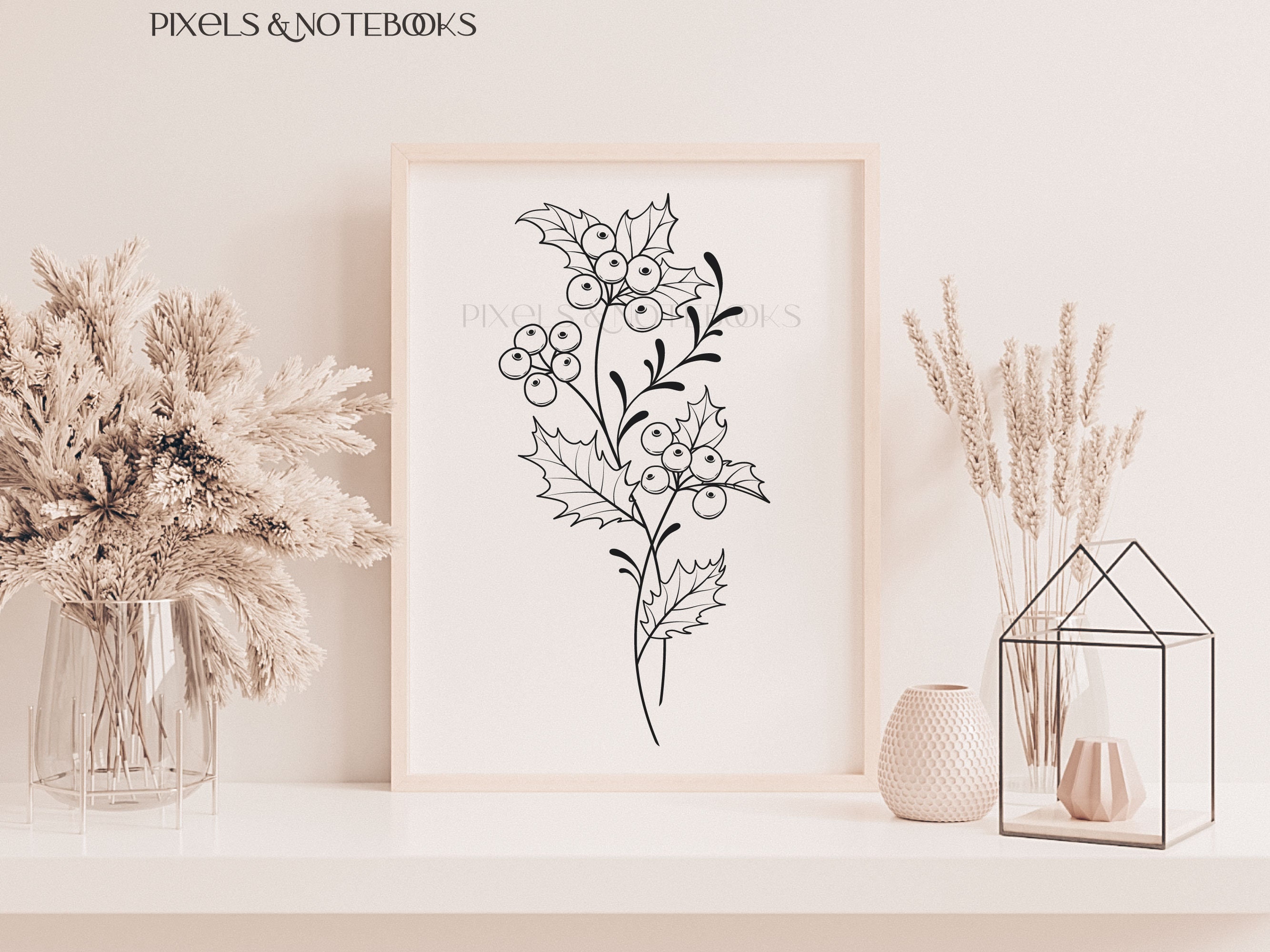 Holly Svg December Birth Flower Birth Month Flower Bouquet SVG PNG ...