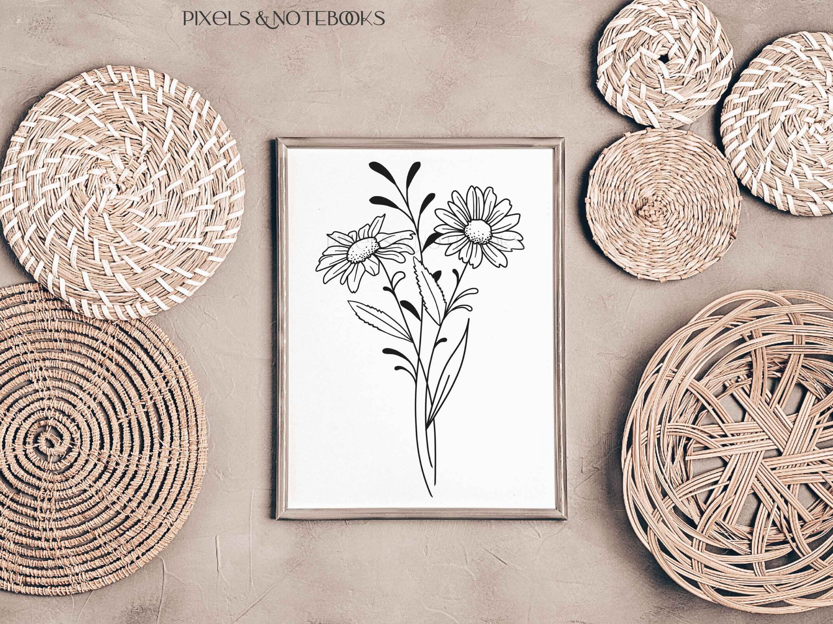 Daisy Svg April Birth Flower Birth Month Flower Bouquet SVG PNG Birth ...