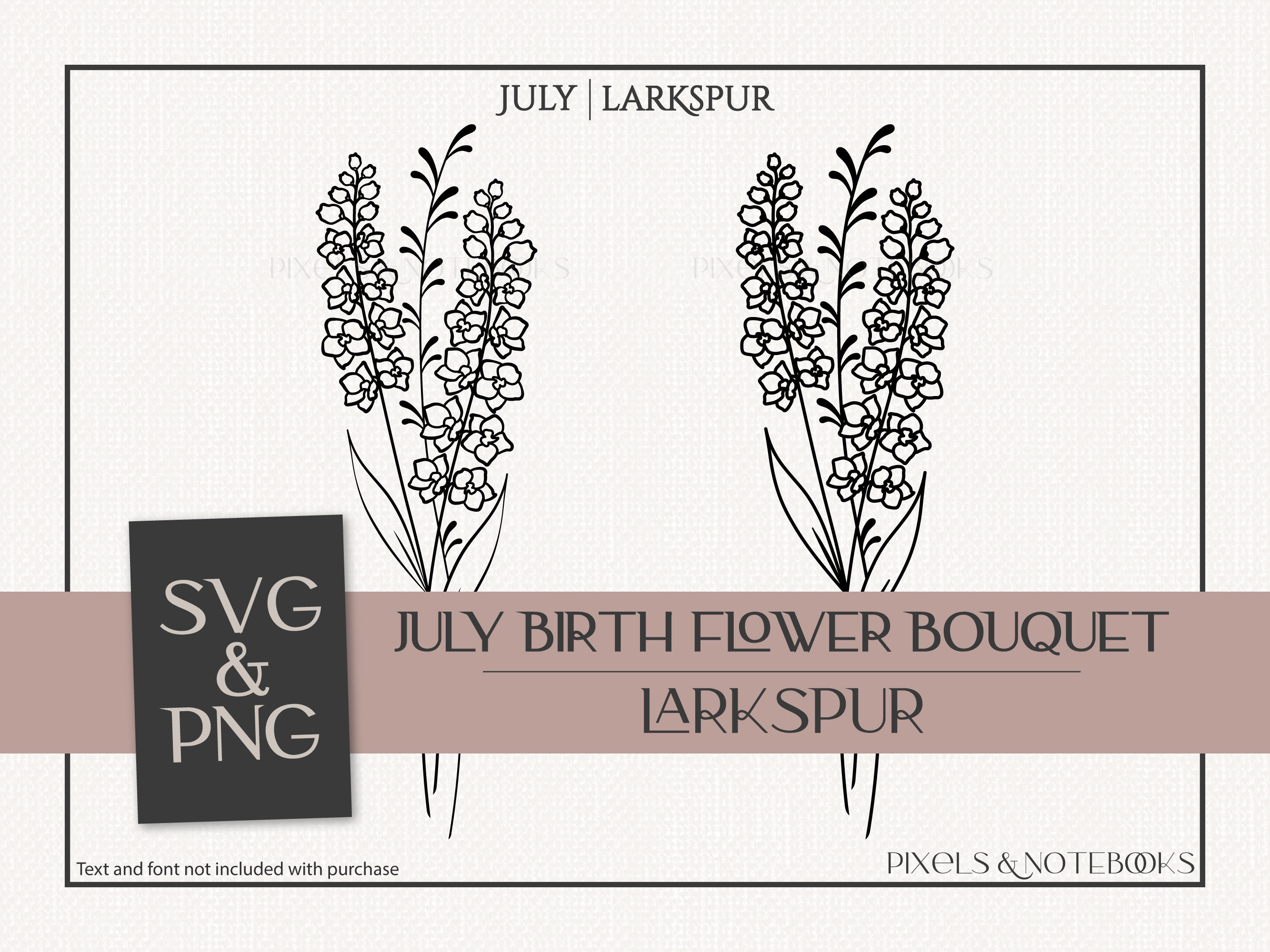 Larkspur Svg July Birth Flower Birth Month Flower Bouquet - Etsy