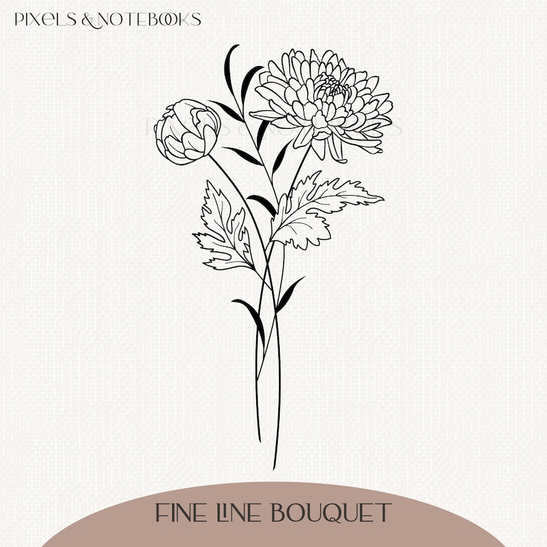 Chrysanthemum Svg November Birth Flower Birth Month Flower Bouquet SVG ...